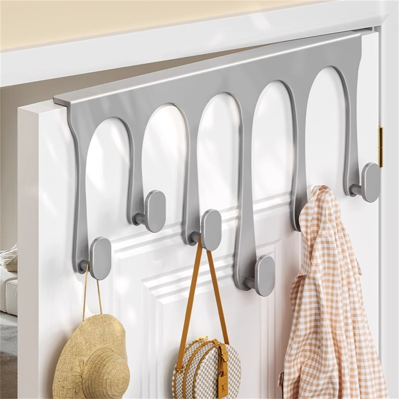 Rebrilliant Steel Over-The-Door Hook Rack With Enhanced Storage ...