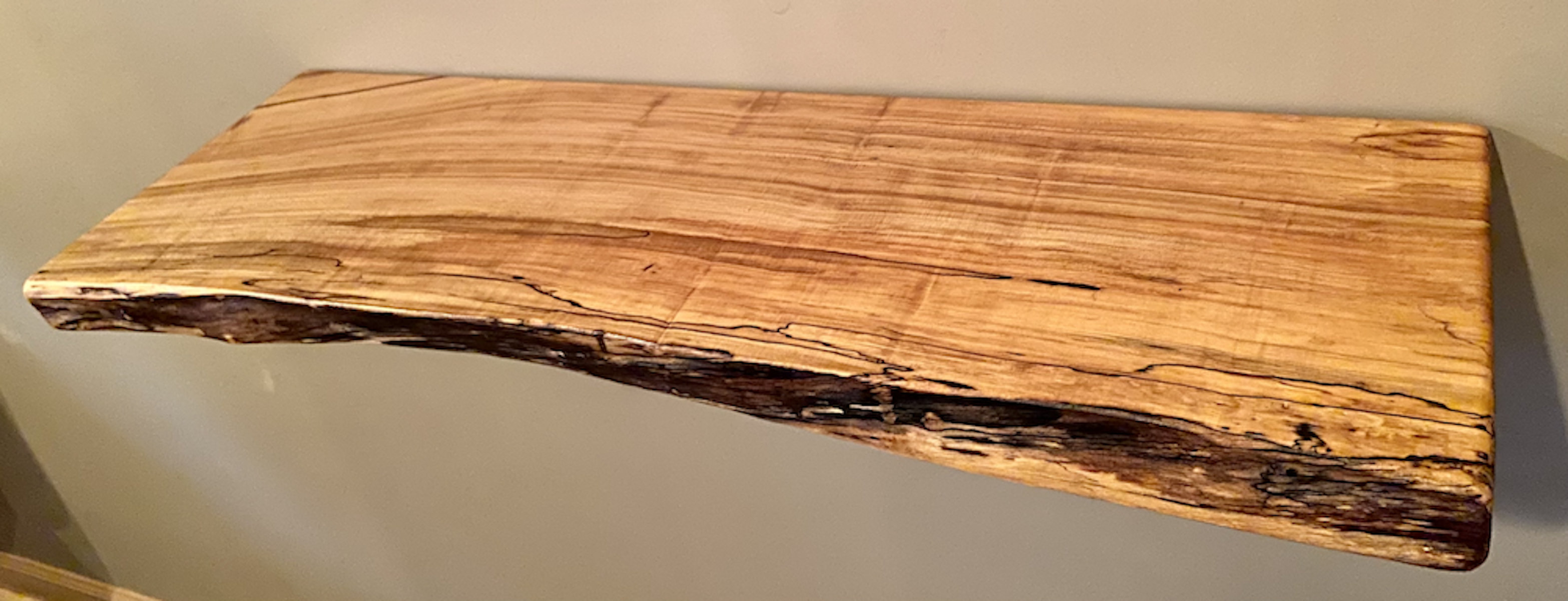 Steel Oak Maple Solid Wood Floating Shelf with Live Edge | Wayfair