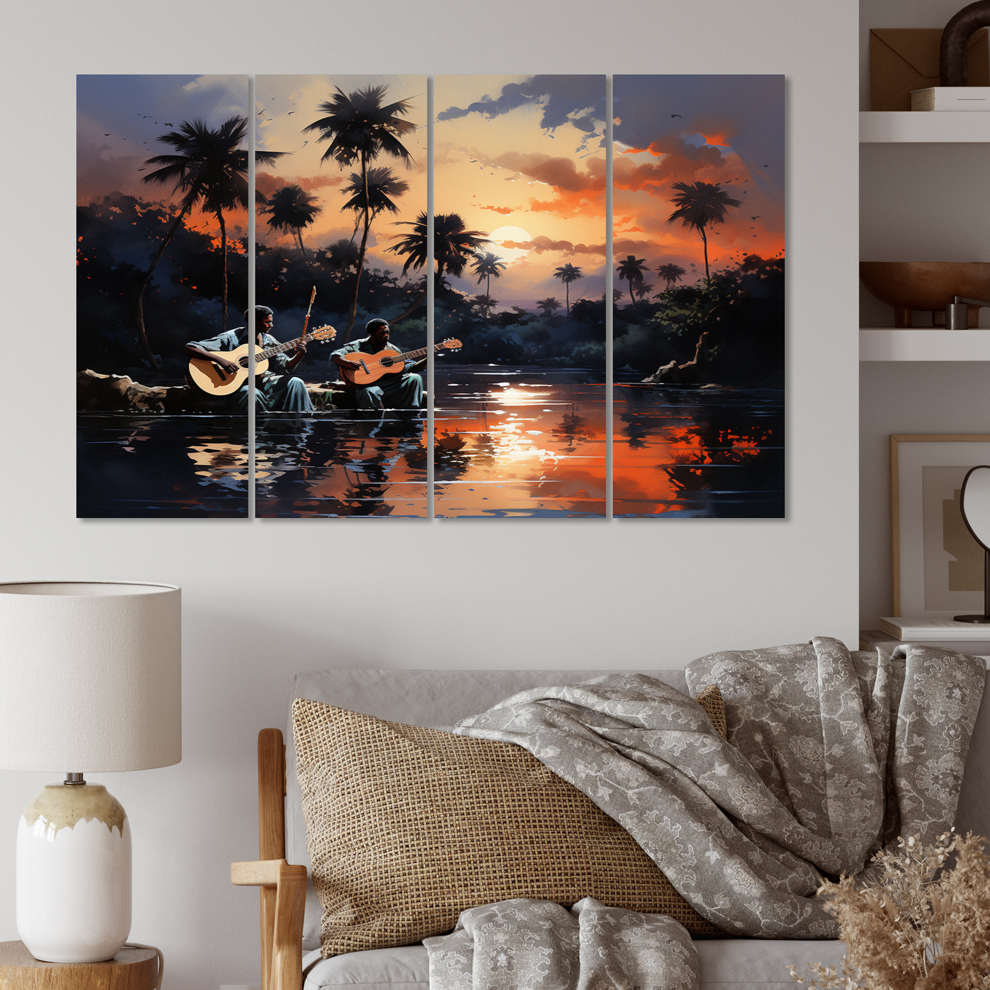 Design Art African Serenading The I - African Wall Art Print - 4 Panels ...