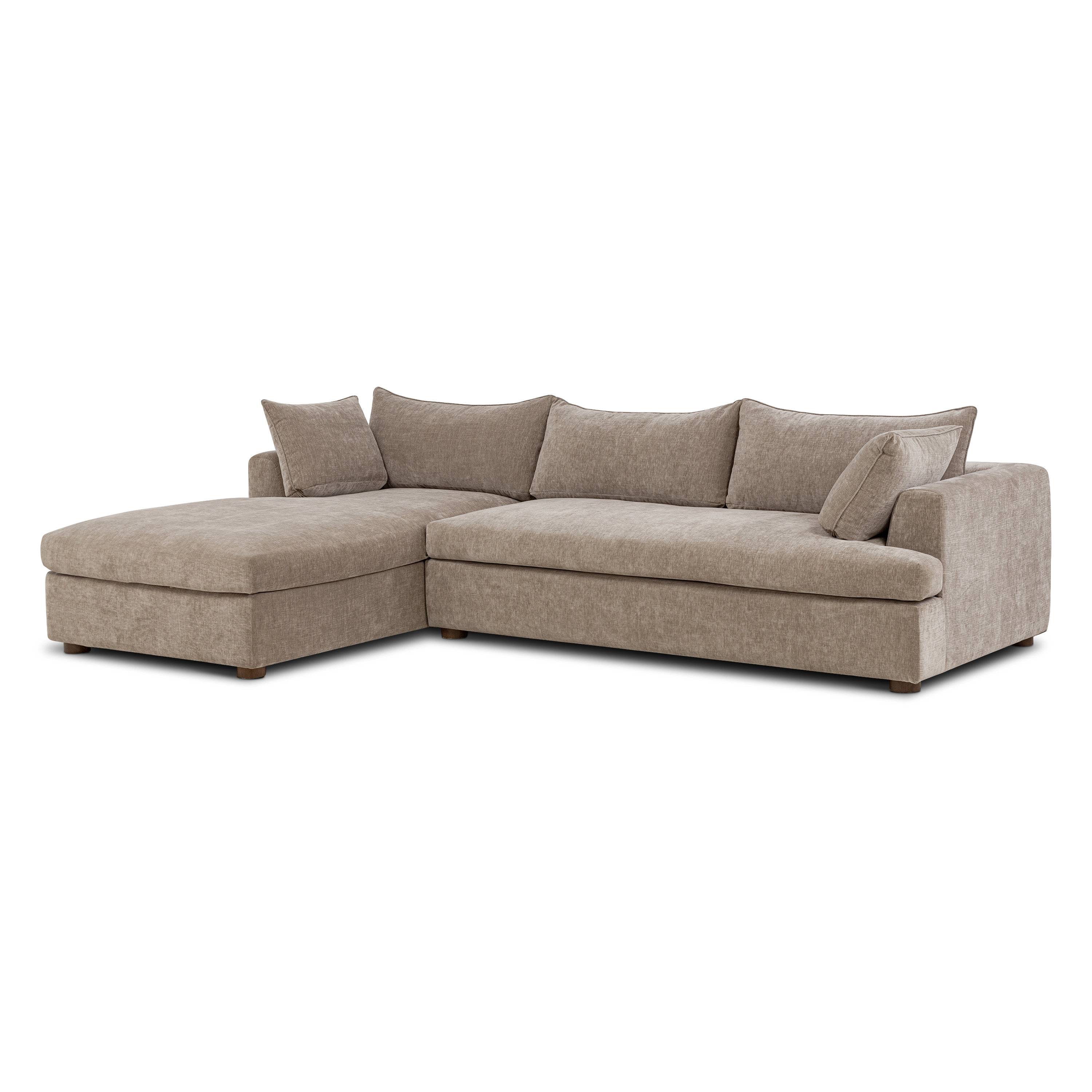 Hokku Designs Ferland Left-facing Sectional With Storage In Taupe Brown ...