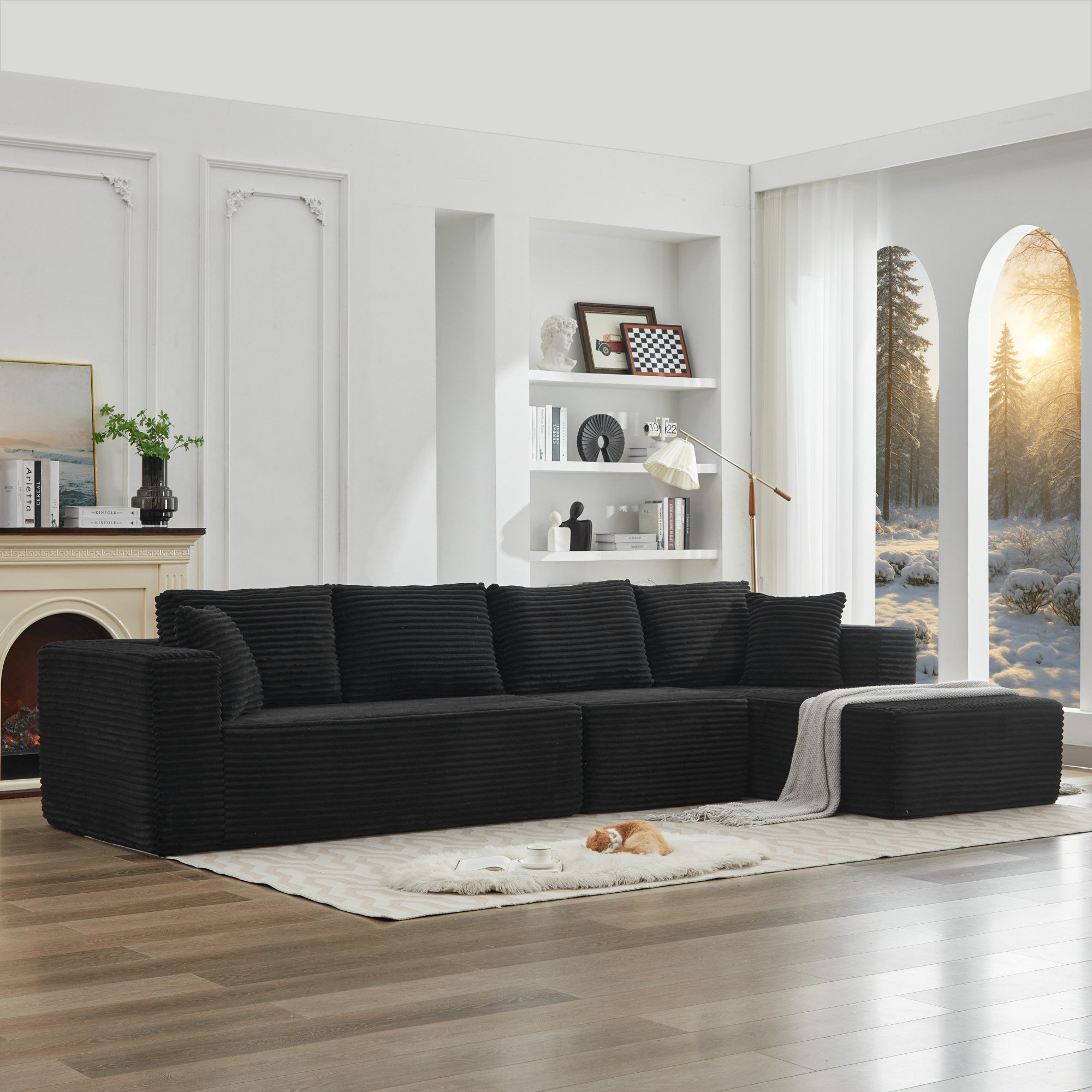 Latitude Run® 106" Cloud Sectional Couch L-Shape with Right Facing ...