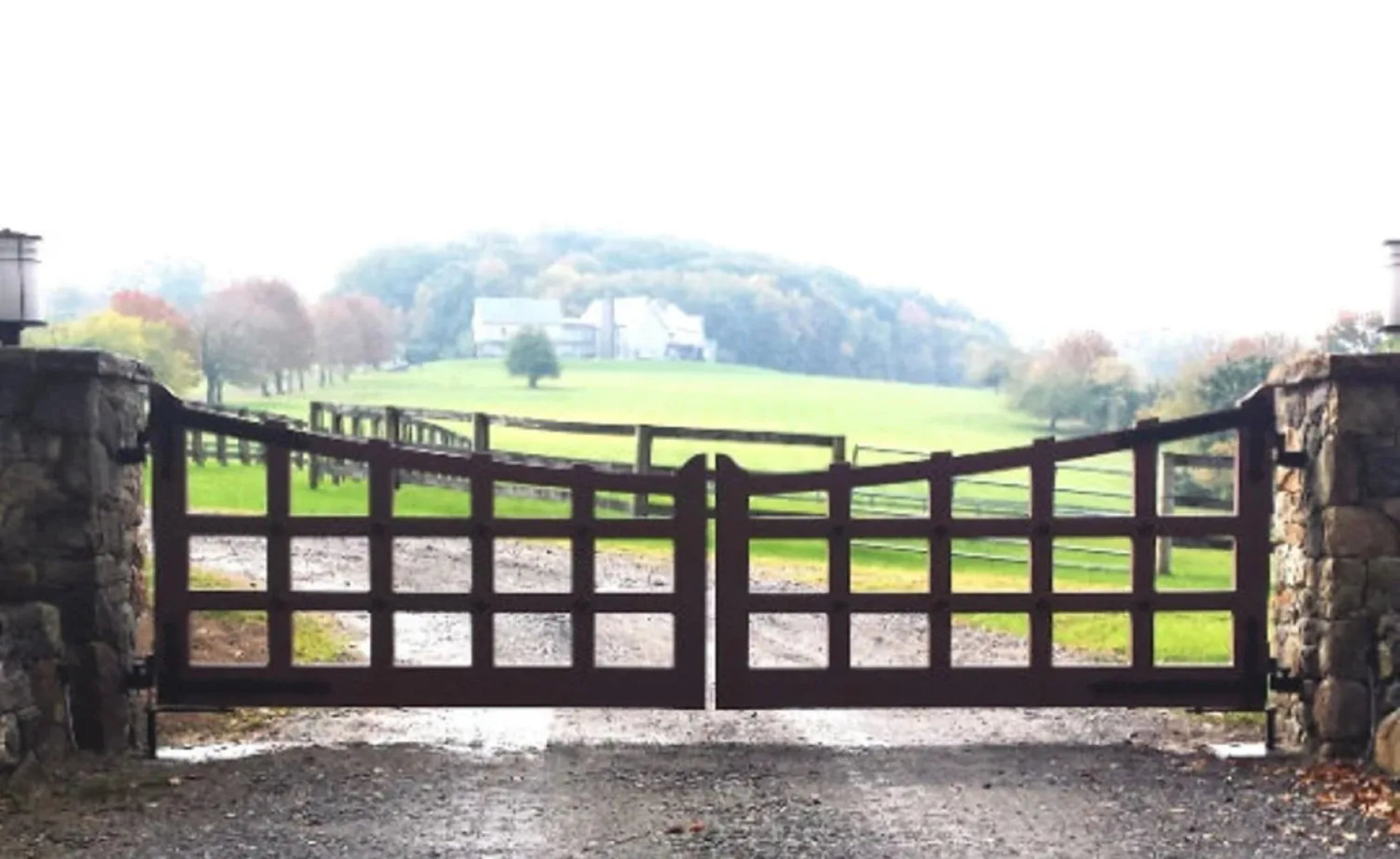 TAIMCO Modern Residential & Ranch Gorgeous & Simple Metal Driveway Gate ...