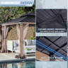 StarEcho 10Ft X 12Ft Wood Patio Gazebos With Hardtop Steel Roof, Screen ...