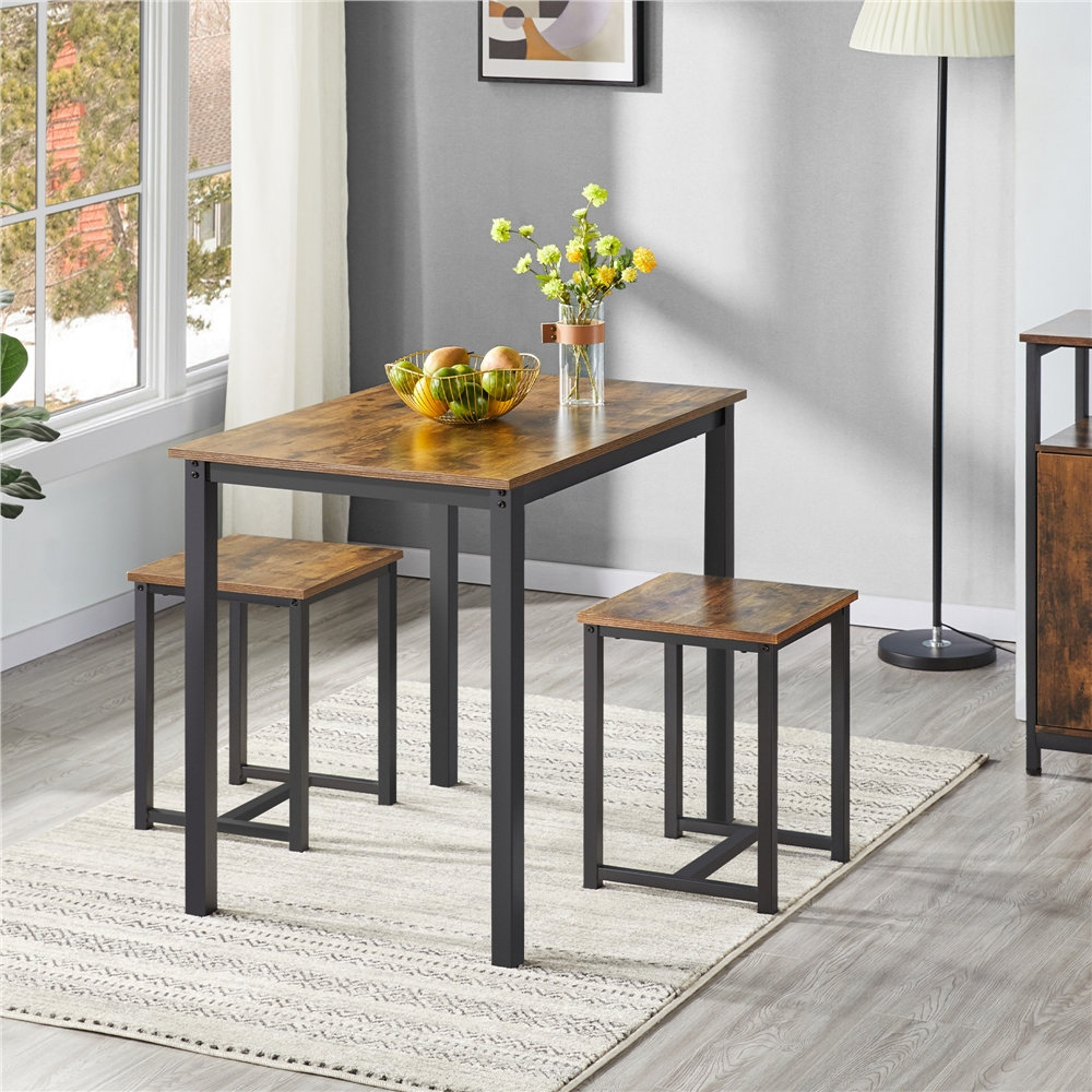 Latitude Run® 2-Person Industrial Dining Table Set Space Saving ...