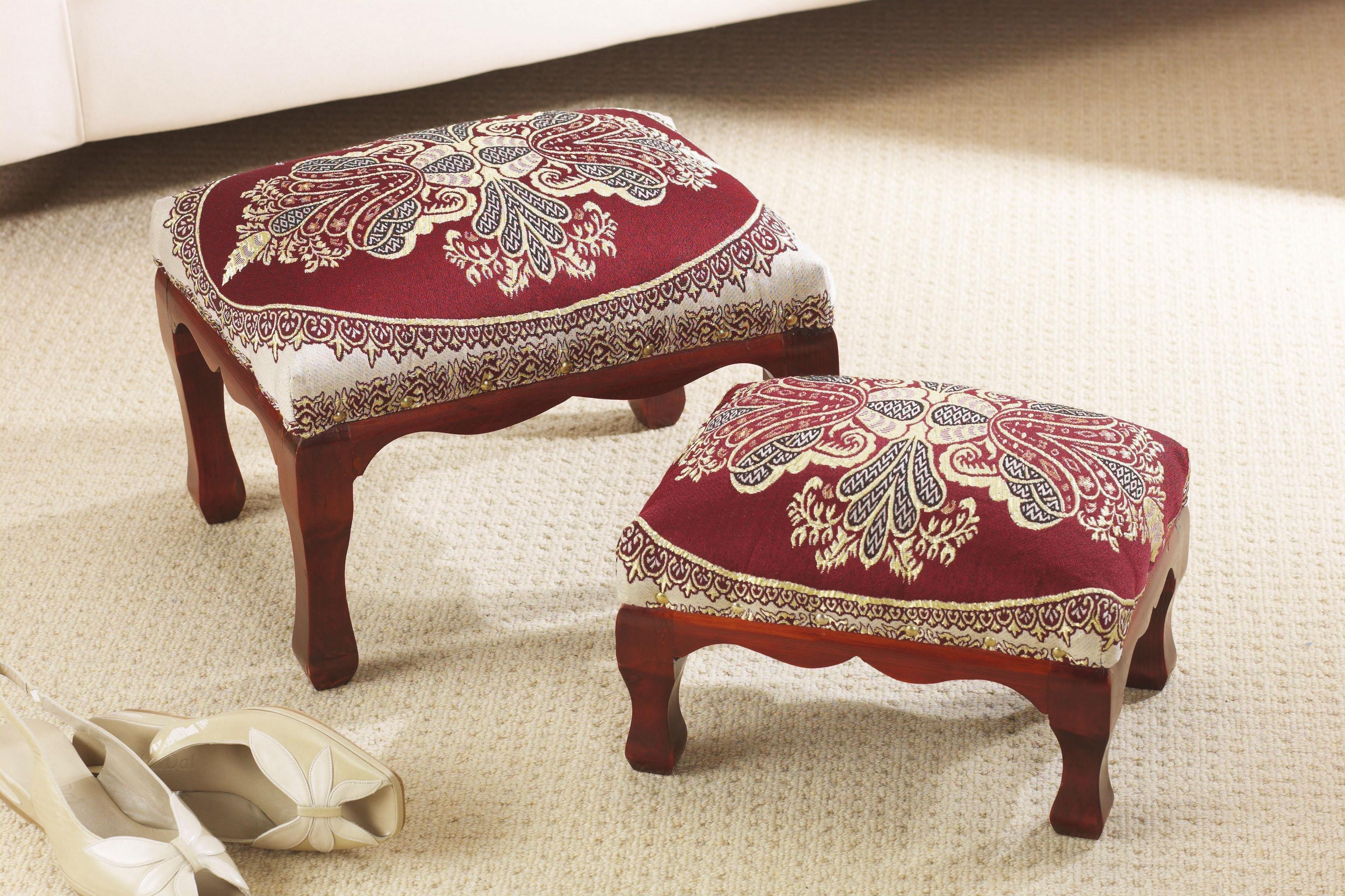 Gablemere 2x Stackable Wide Floral Ottomans & Reviews | Wayfair.co.uk