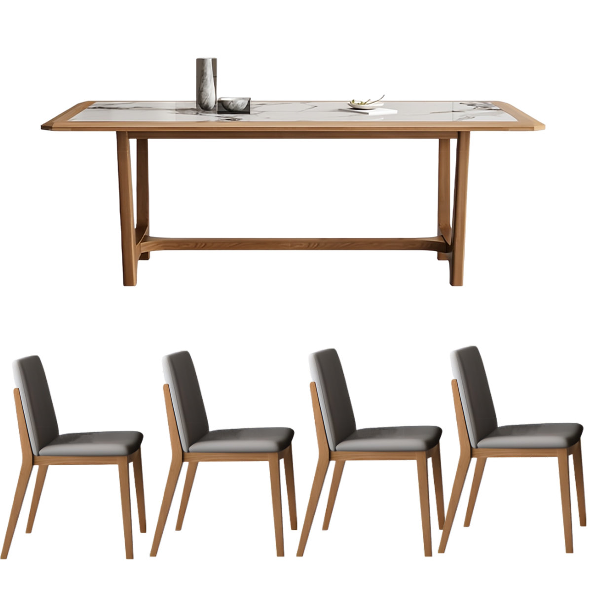 Greyleigh Nordic Simple Modern Rectangular Dining Table Rectangular 55.11'' L x 31.49'' W Dining ...