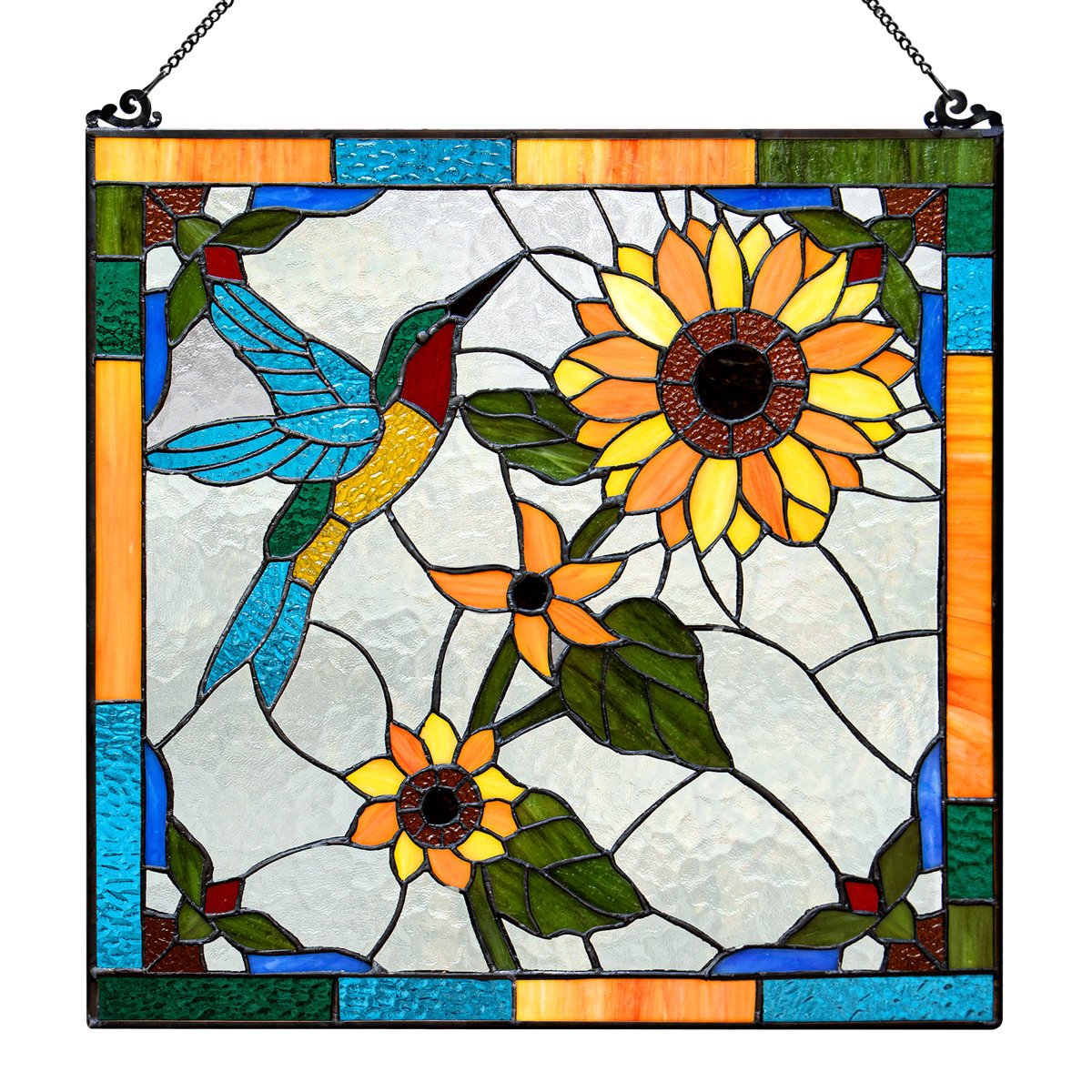 August Grove® 18"H Stained Glass Window Panel - Sunflower & Reviews ...