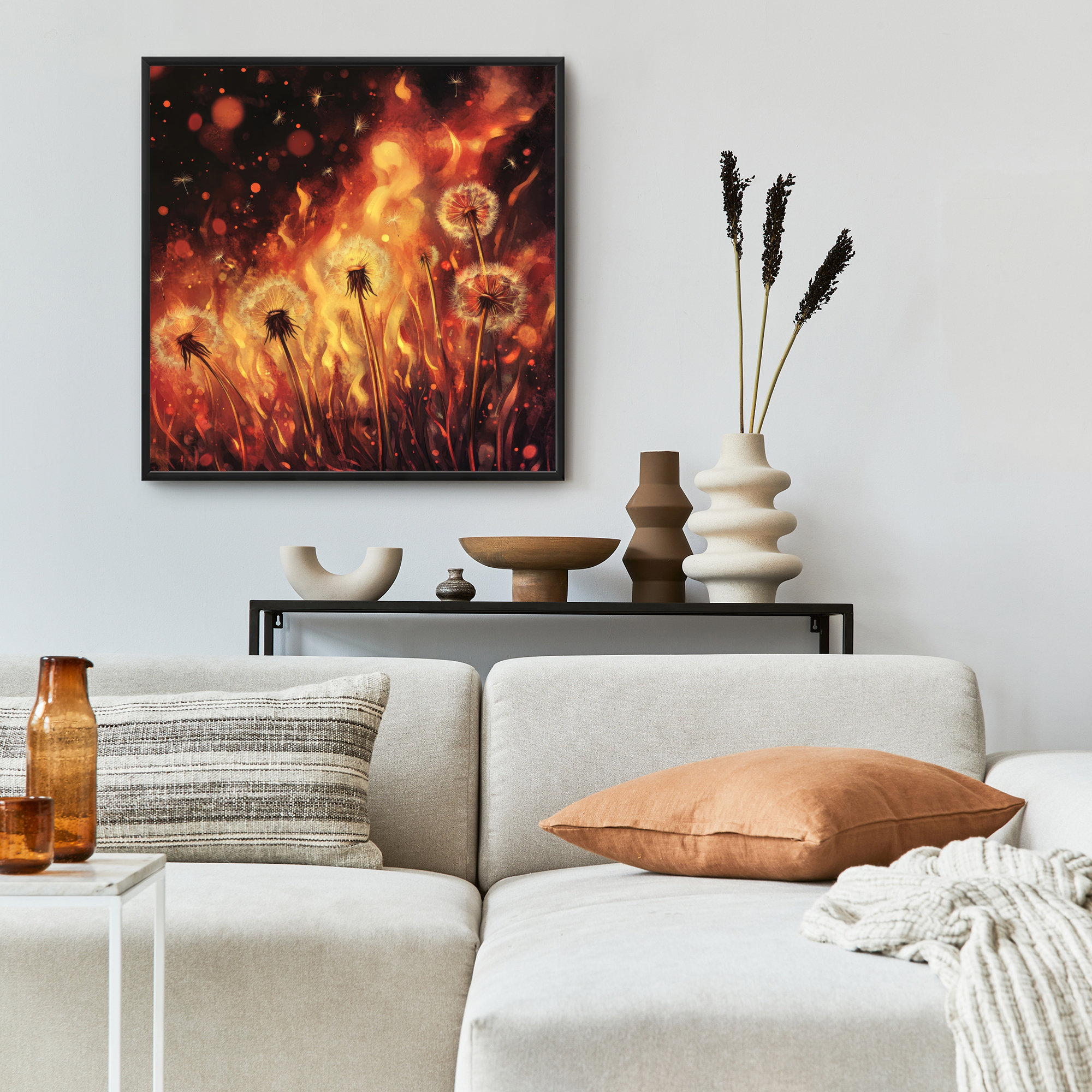 Lark Manor™ Dandy fire - 24"x24" Framed canvas | Wayfair