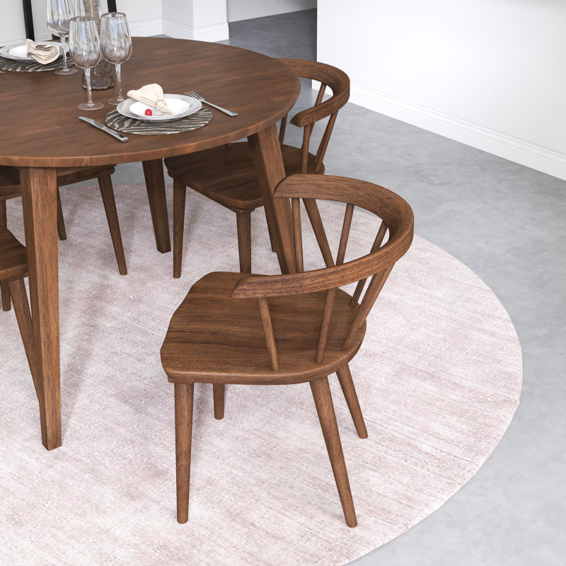 George Oliver Hajdar 5 - Piece Solid Wood Dining Set & Reviews | Wayfair