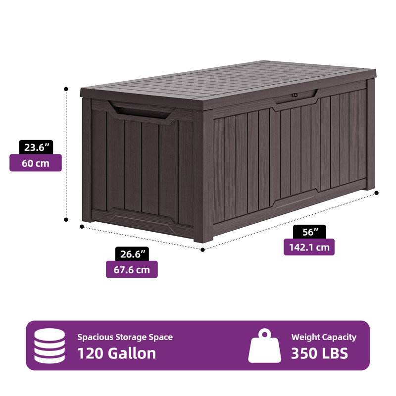 Balconera Outdoor 120 Gal Large Deck Box & Reviews | Wayfair