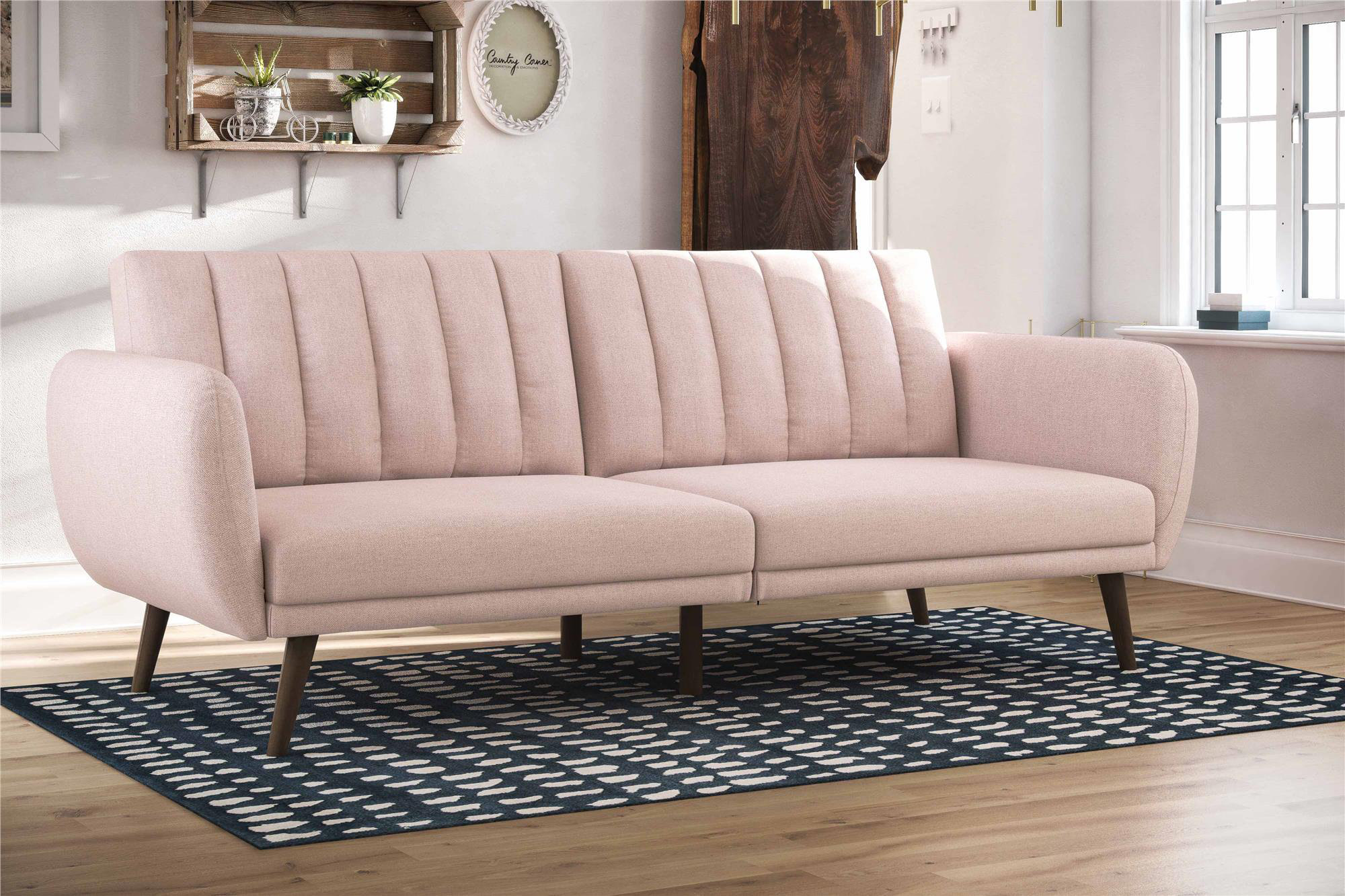 Novogratz Brittany 81.5" Round Arm Futon Chair & Reviews | Wayfair