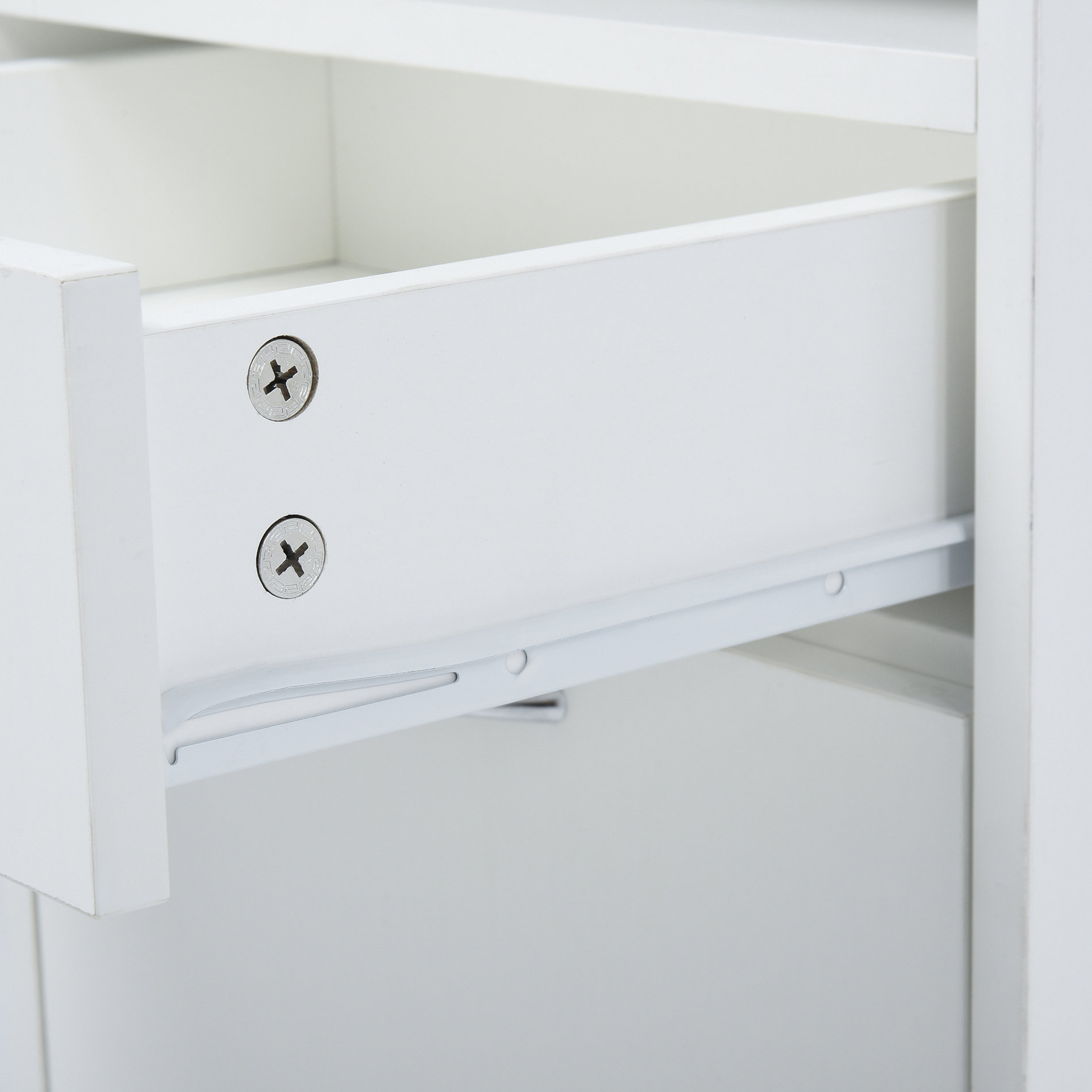 Ebern Designs Mobile Storage Cabinet For Office Supplies, White With ...