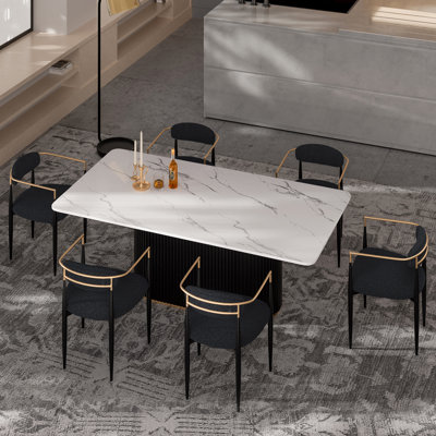 dining table with granite inserts
