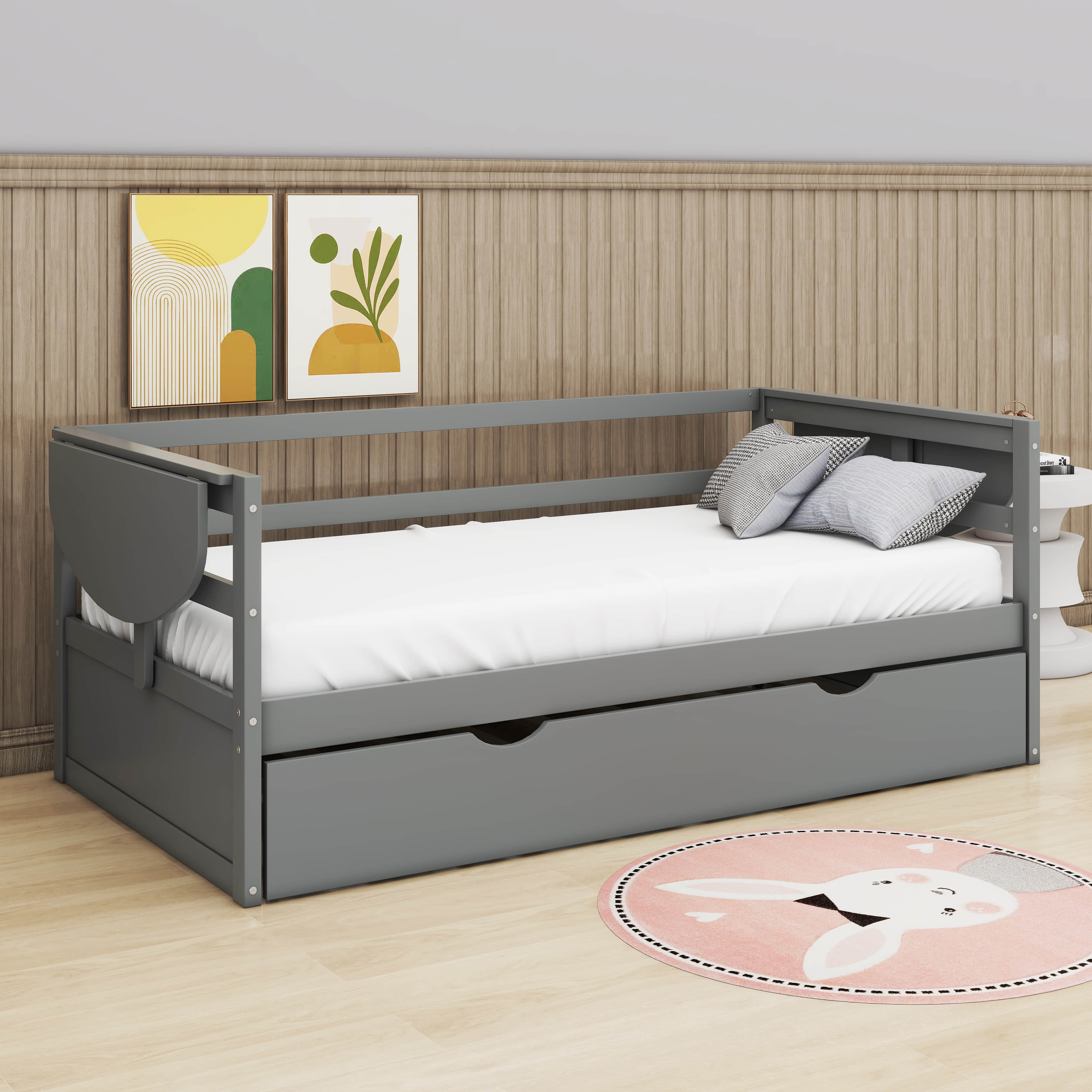 Red Barrel Studio® Jeniyah Twin Size Daybed with Trundle & Foldable ...