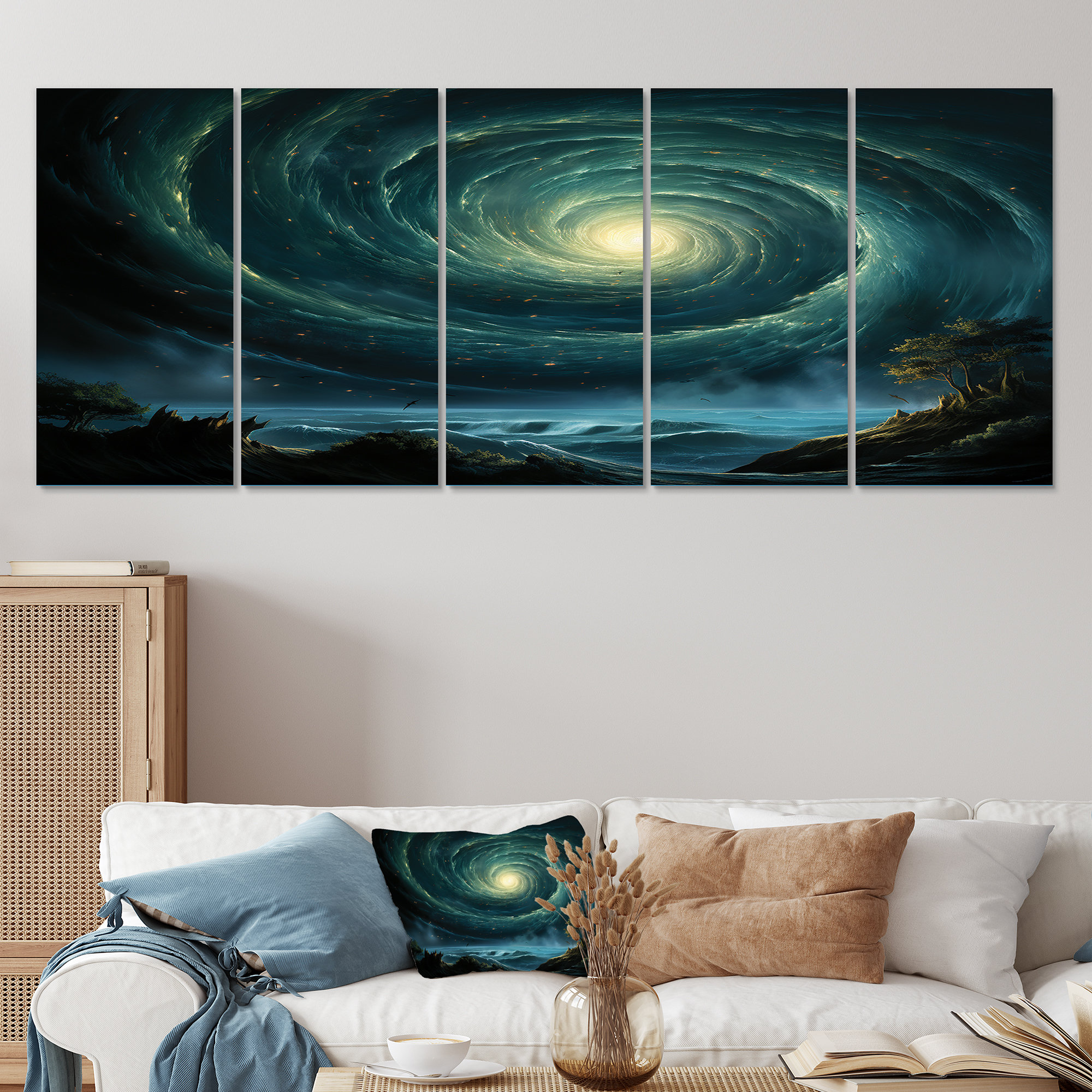 Latitude Run® " Green Black Hole Celestial 5 Piece Art " 5 - Pieces ...