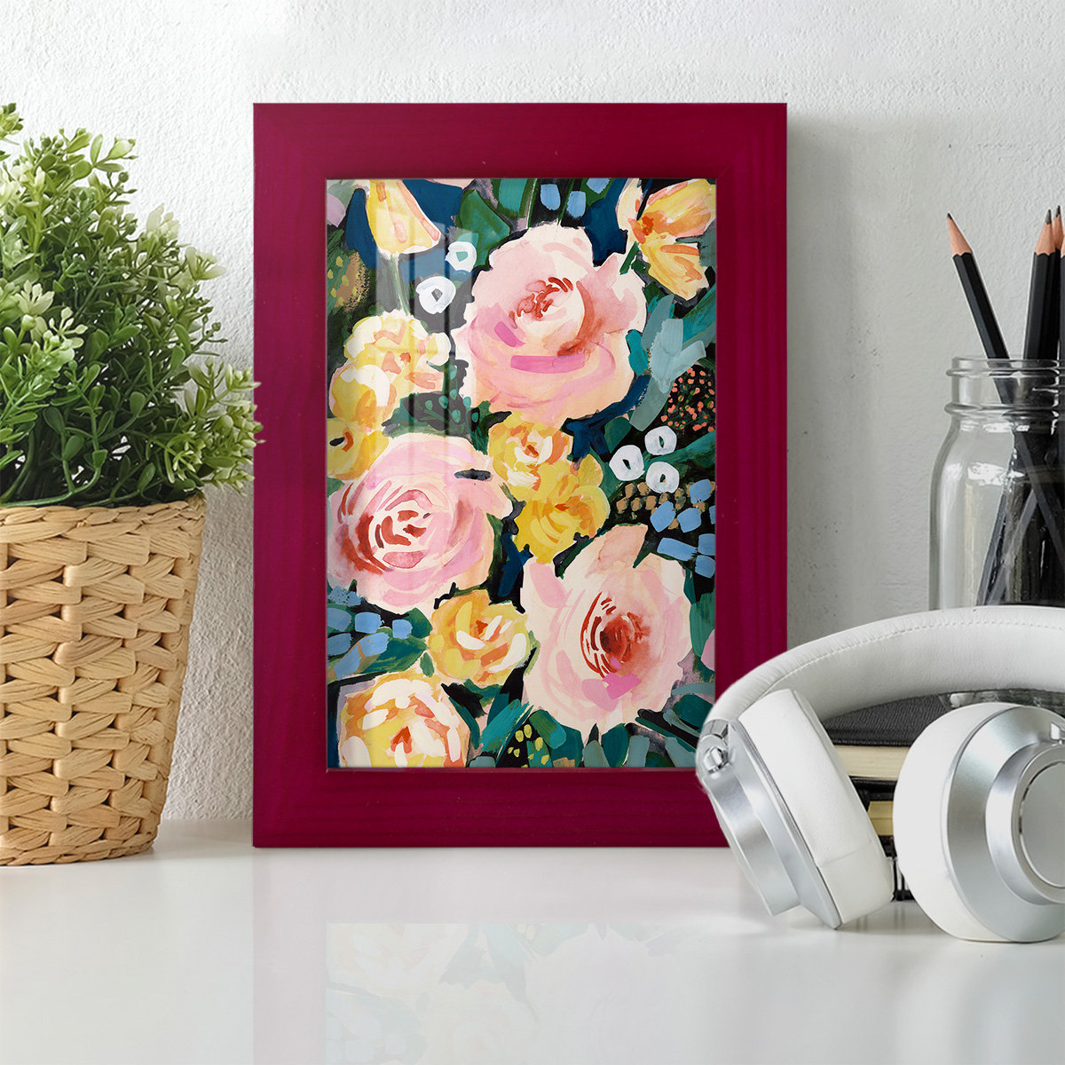 Red Barrel Studio® Flower Jumble I Framed On Paper Print | Wayfair
