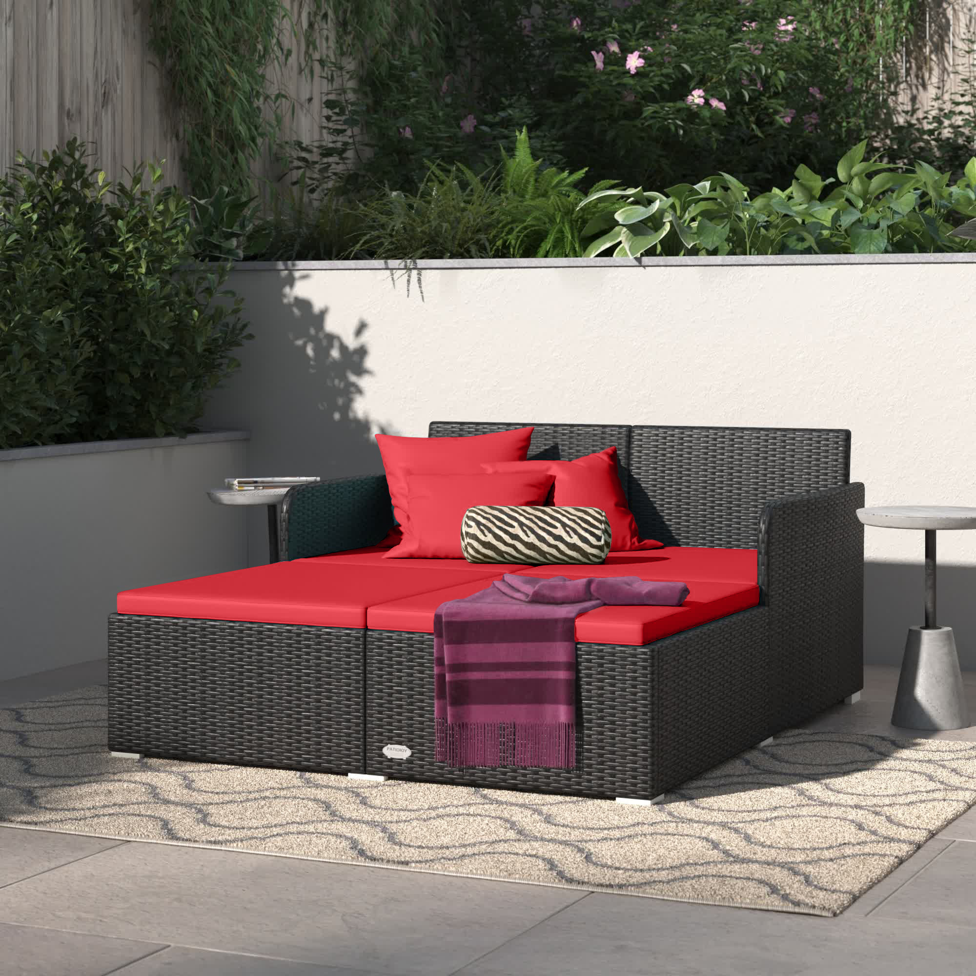 Etta Avenue™ Naomie 52" Wide Outdoor Patio Daybed with Cushions ...