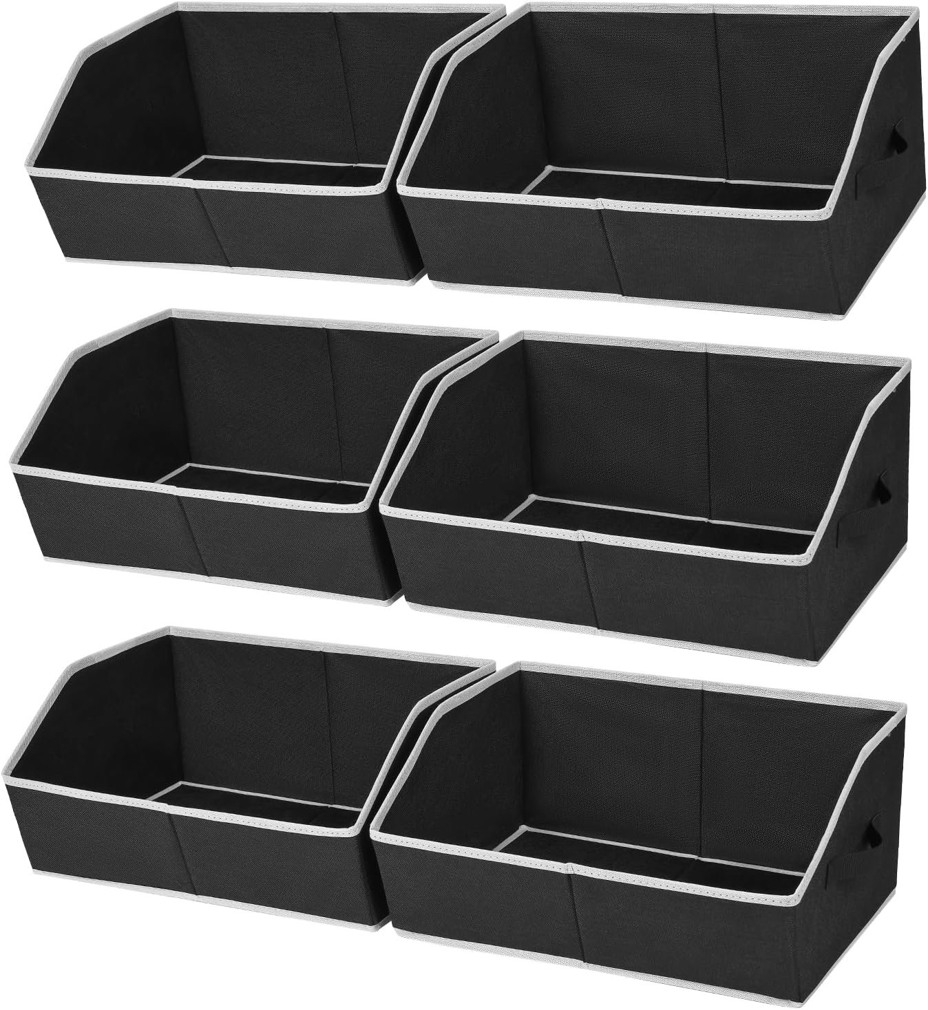 Rebrilliant 6-pack Black Trapezoid Closet Storage Bins With Handles ...