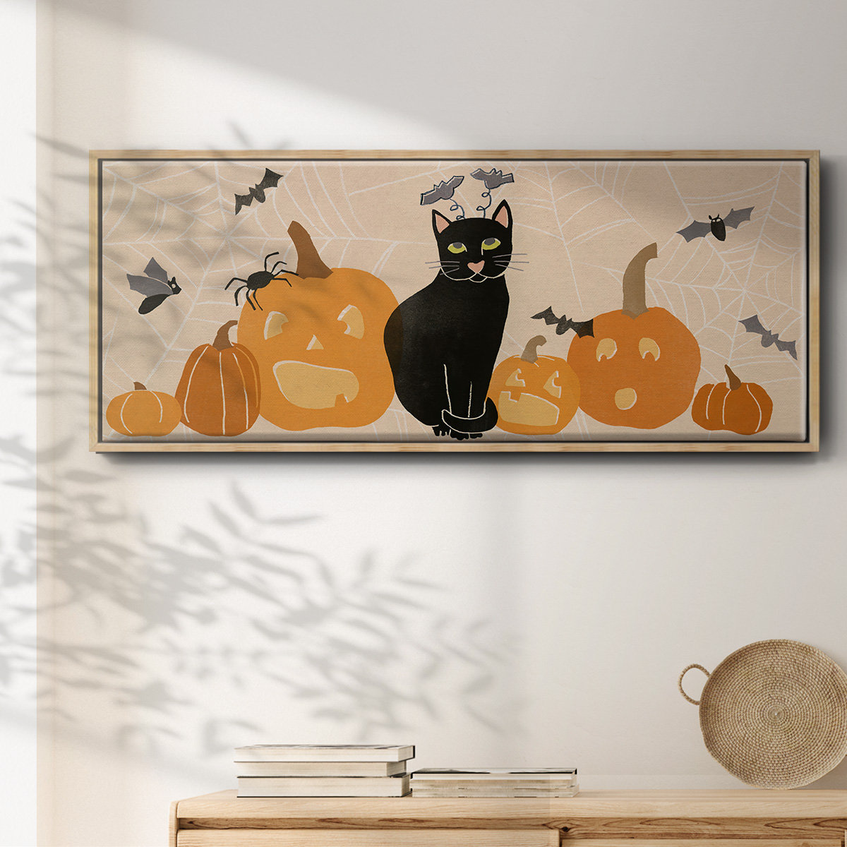 Red Barrel Studio® Pumpkin Patch Cats Collection D- Framed Canvas | Wayfair