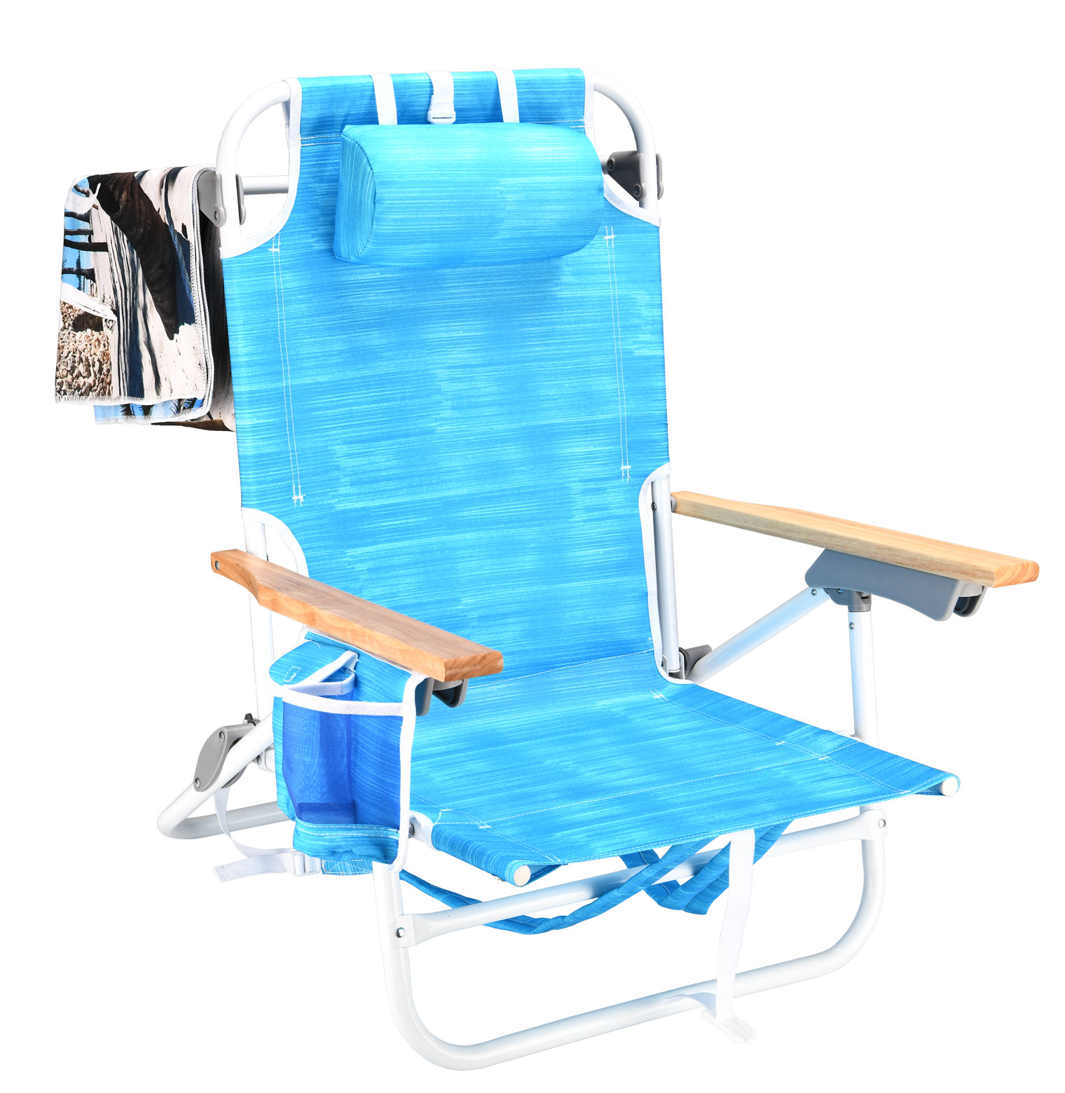 HOSSEJOY 1PCS Backpack Beach Chairs for Adults 5 position chair | Wayfair