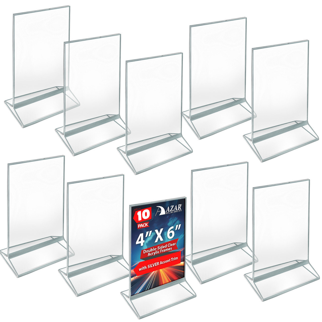 Azar Displays Double-Sided Clear Acrylic Frames with Accent Trim 4 ...
