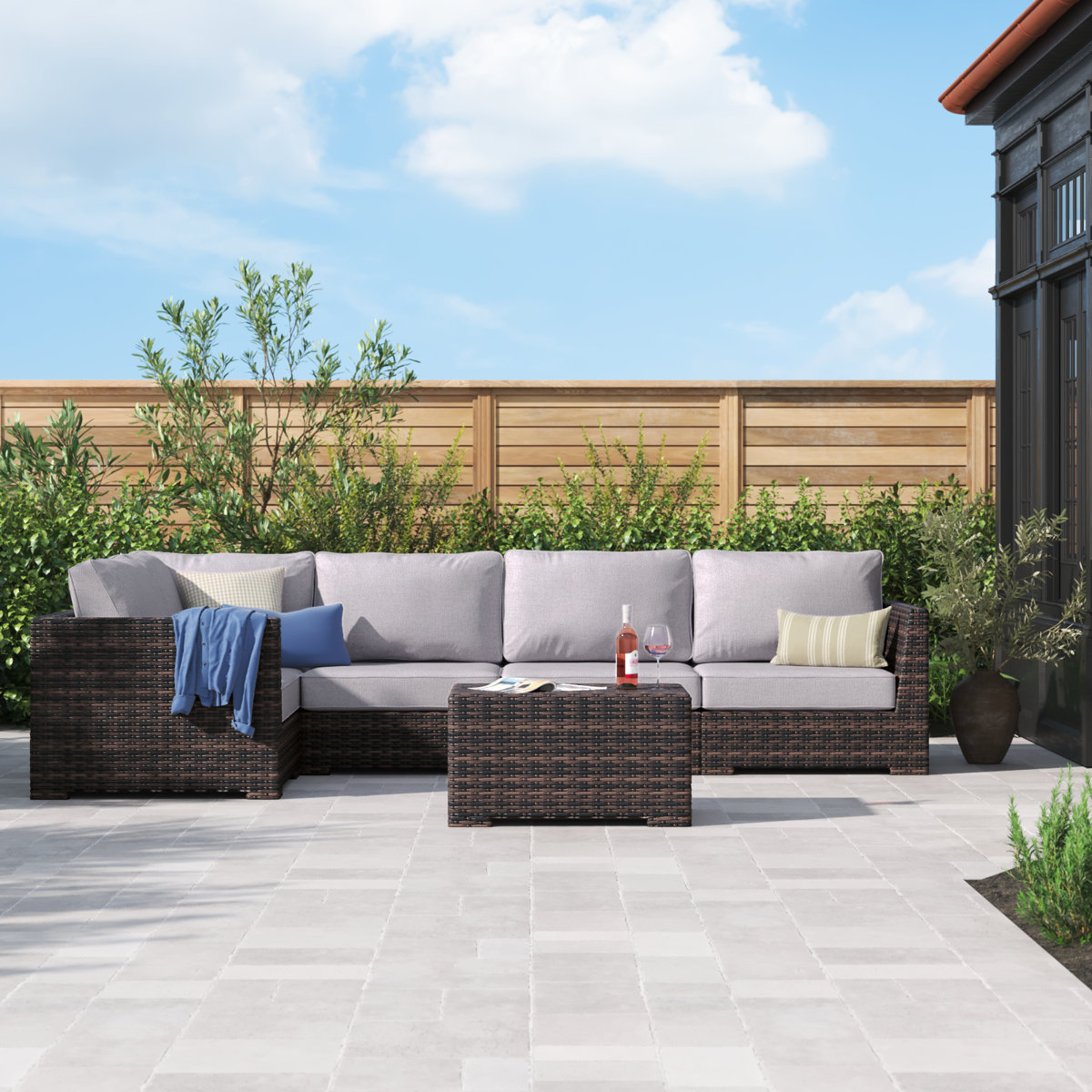 Birch Lane™ Carmel Rattan Wicker Fully Assembled 4 - Person Seating ...