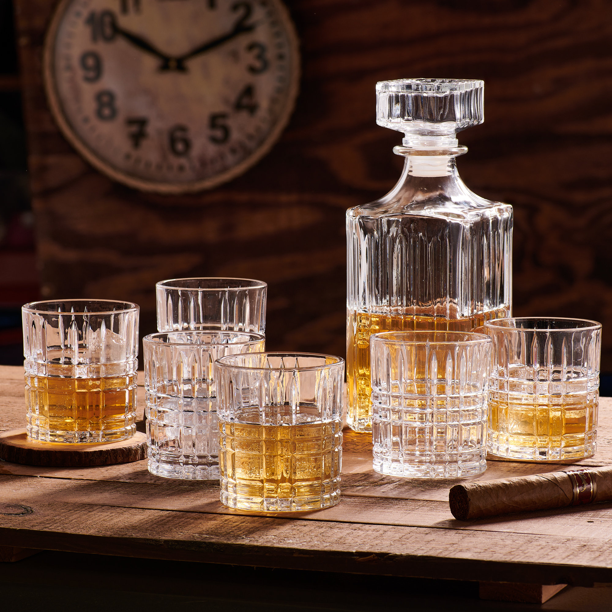 Mercer41 Lorenia 7 Piece Whiskey Decanter Set | Wayfair