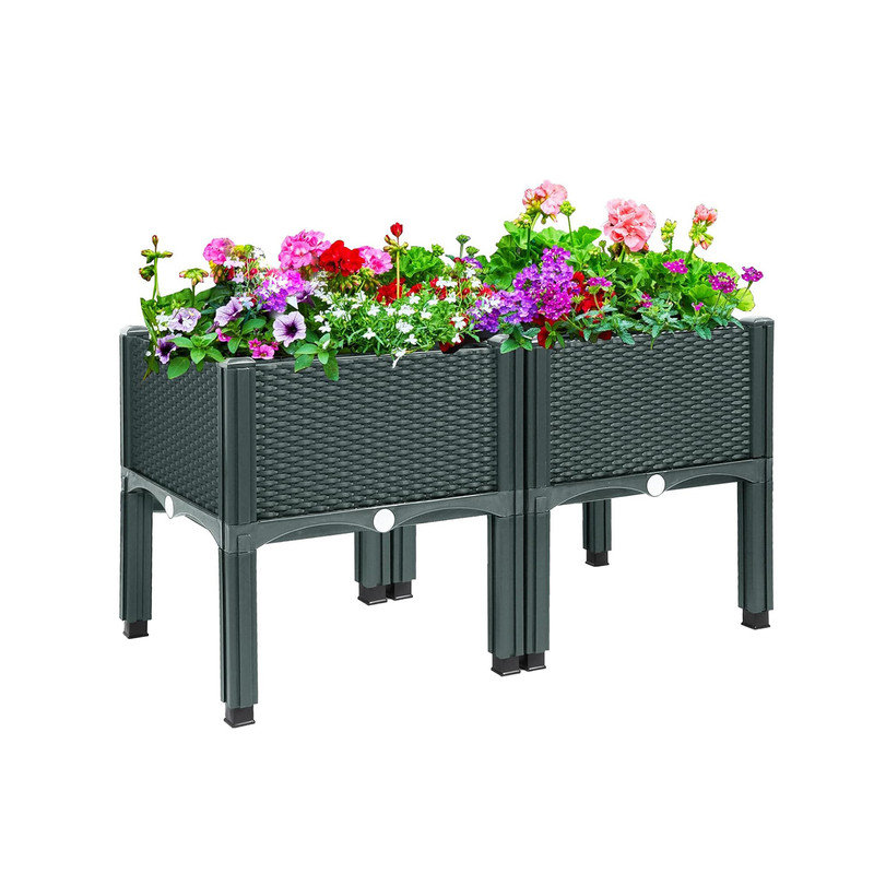 Latitude Run® Raised Garden Bed with Drainage Elevated Planter Box ...