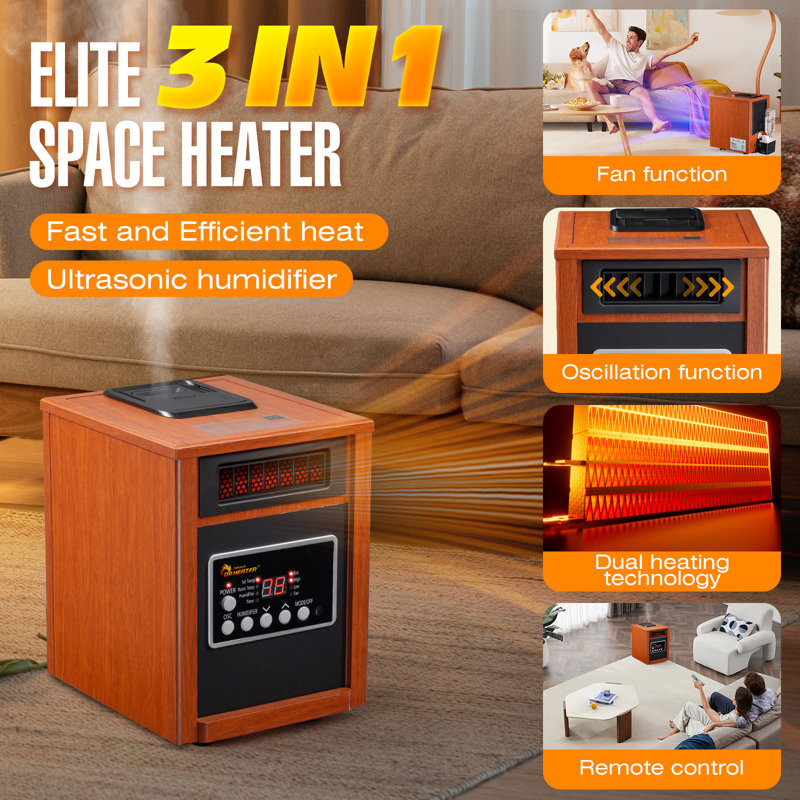 DR. INFRARED HEATER DR998, 1500W, Advanced Dual Heating System with ...