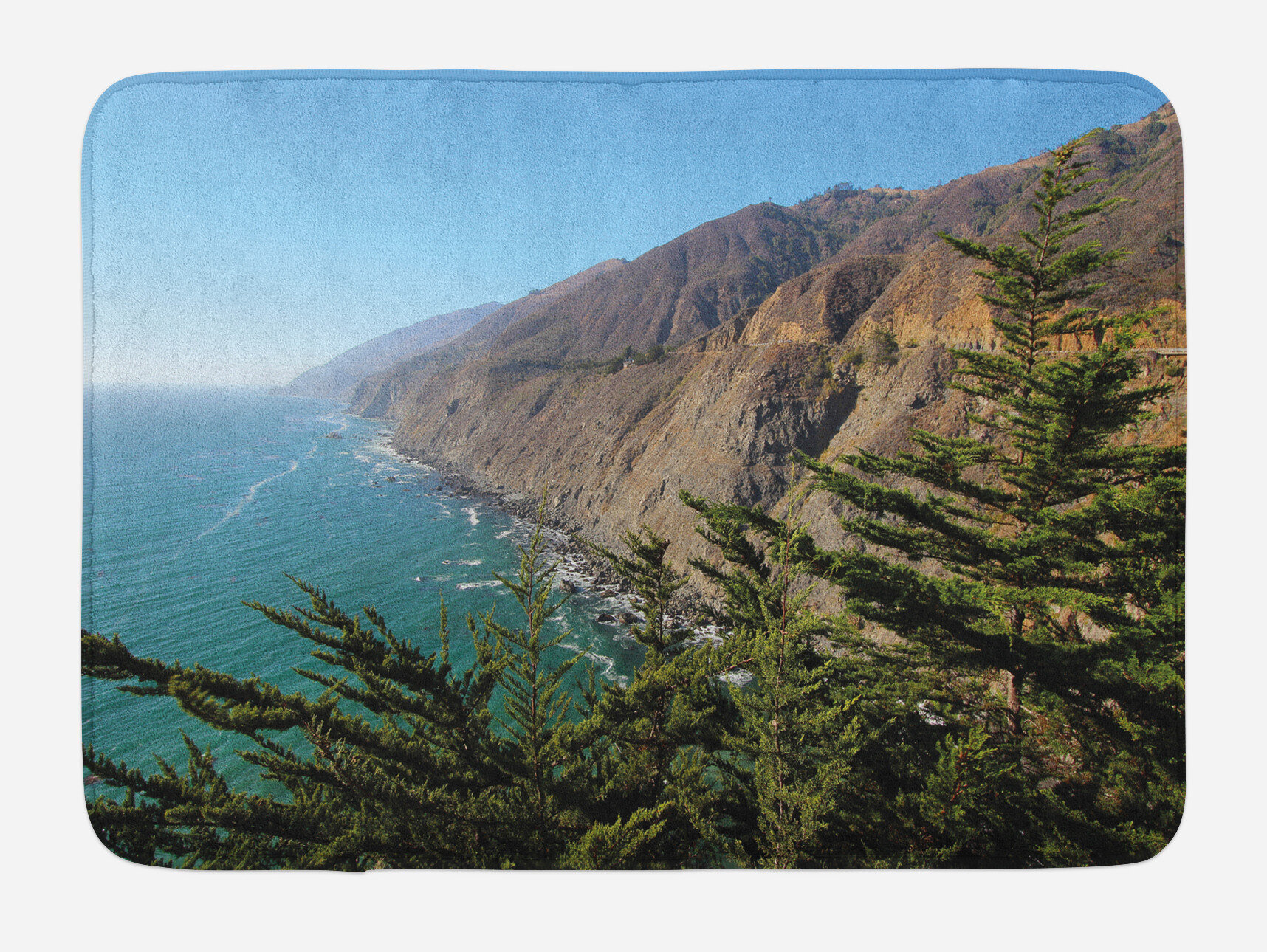 East Urban Home Big Sur Plush Bath Mat, Ragged Point Southern Coast, 30 ...