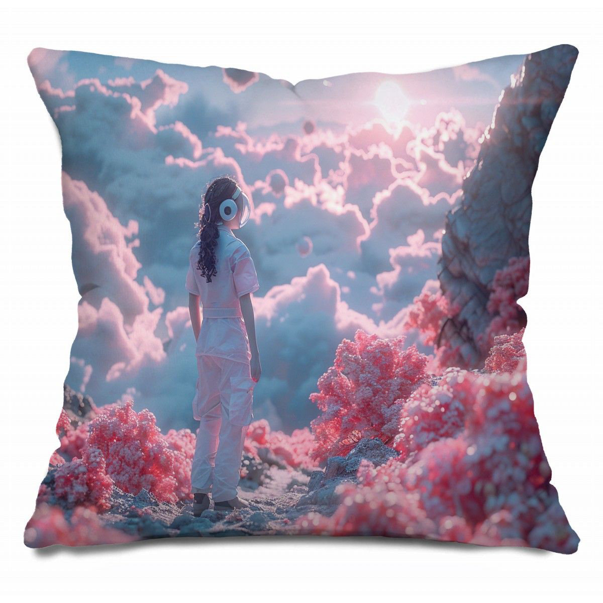 VisionDecor Adventure Throw Pillow, Landscape Cotton Twill Pillows ...