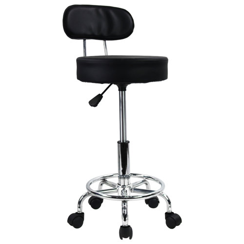 Inbox Zero Backed Adjustable Height Ergonomic Lab Stool with Footring ...