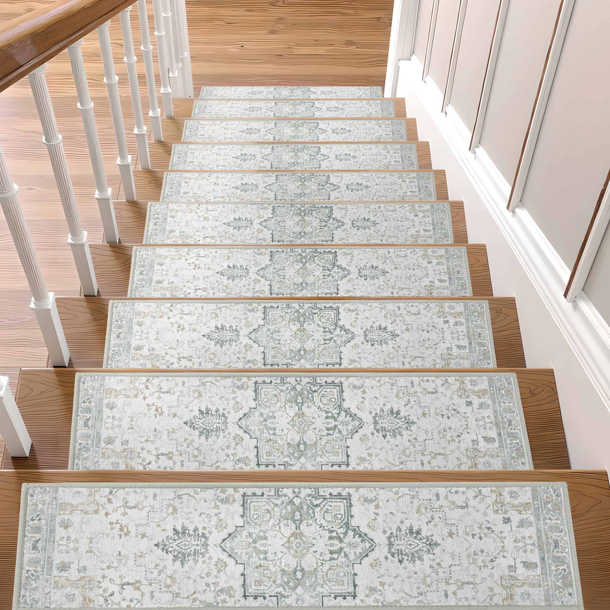 Dakota Fields Carpet Stair Treads Non Slip For Wooden Steps 15PCS, 8" X ...