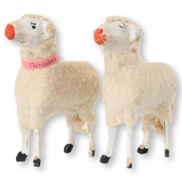 Rose Victoria 1940S Putz Stick Leg Sheep Figures, Set Of 2 | Perigold