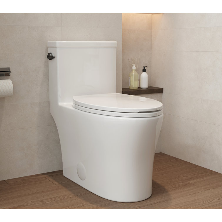 KE KING Elongated One Piece Toilet, Powerful Flush Modern Toilet (Side ...