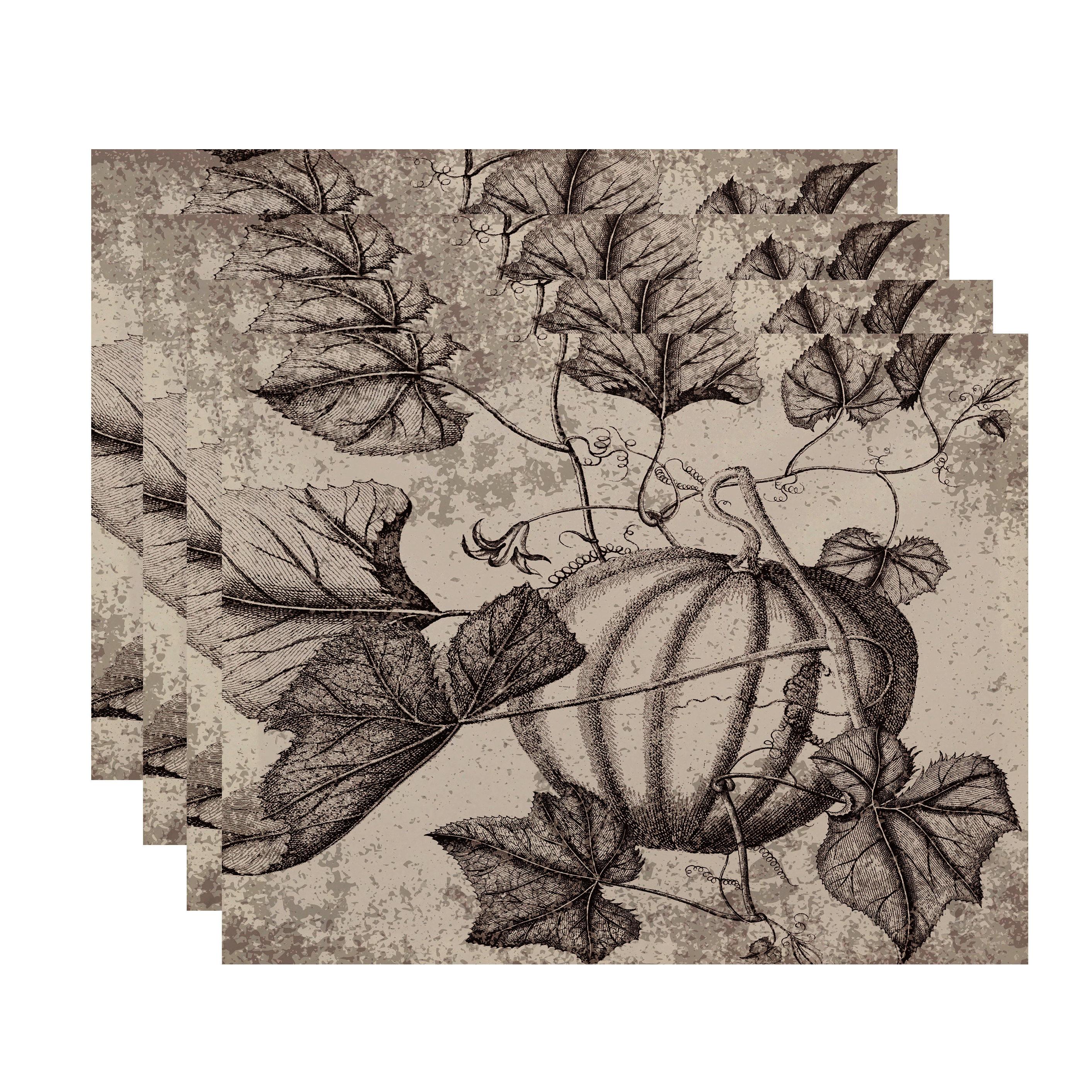 Lark Manor™ Lenard Hand Towel Antique Pumpkin Floral Print 18" Placemat ...