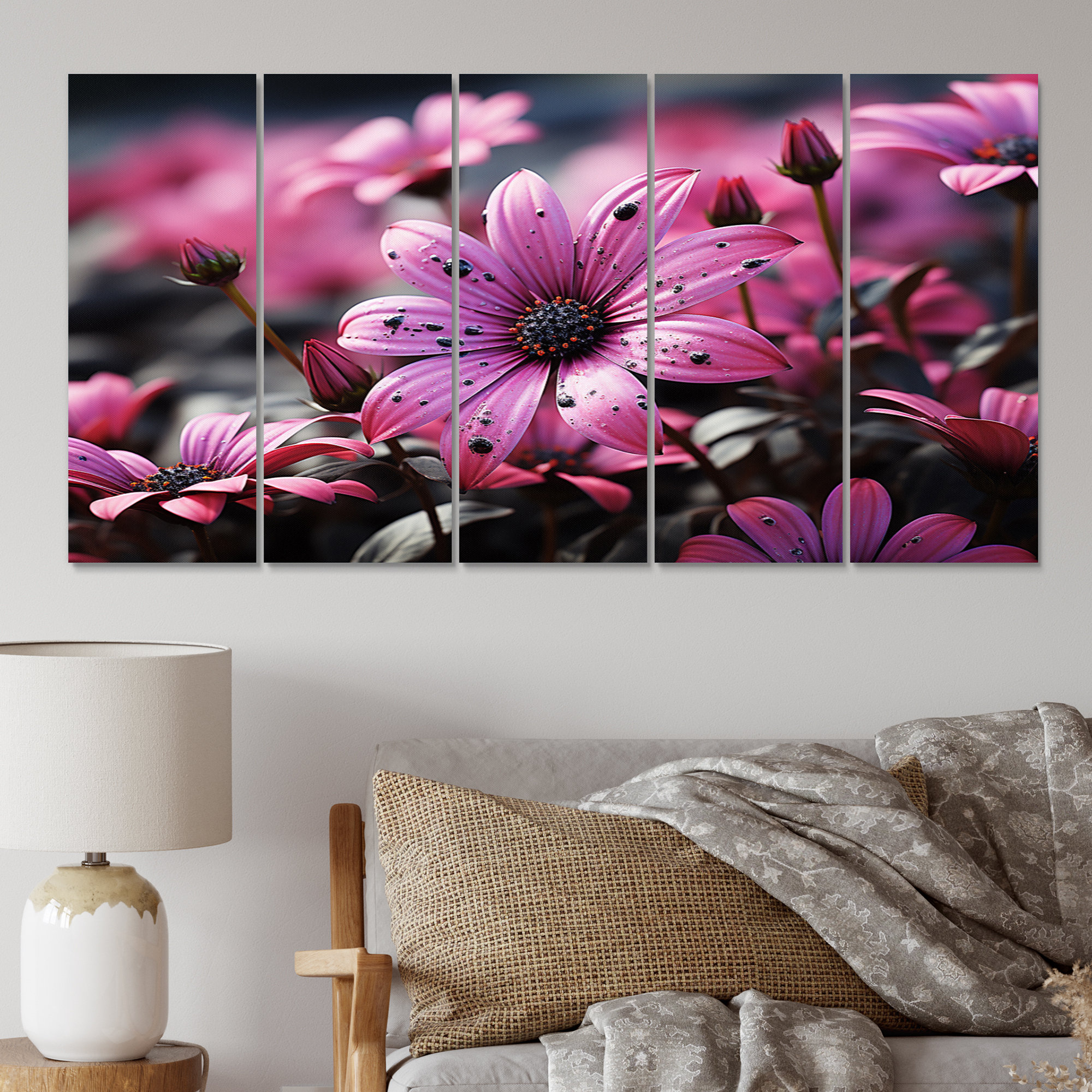 Latitude Run® Flowers Vibrant Blooms Black - Floral Metal Wall Decor ...