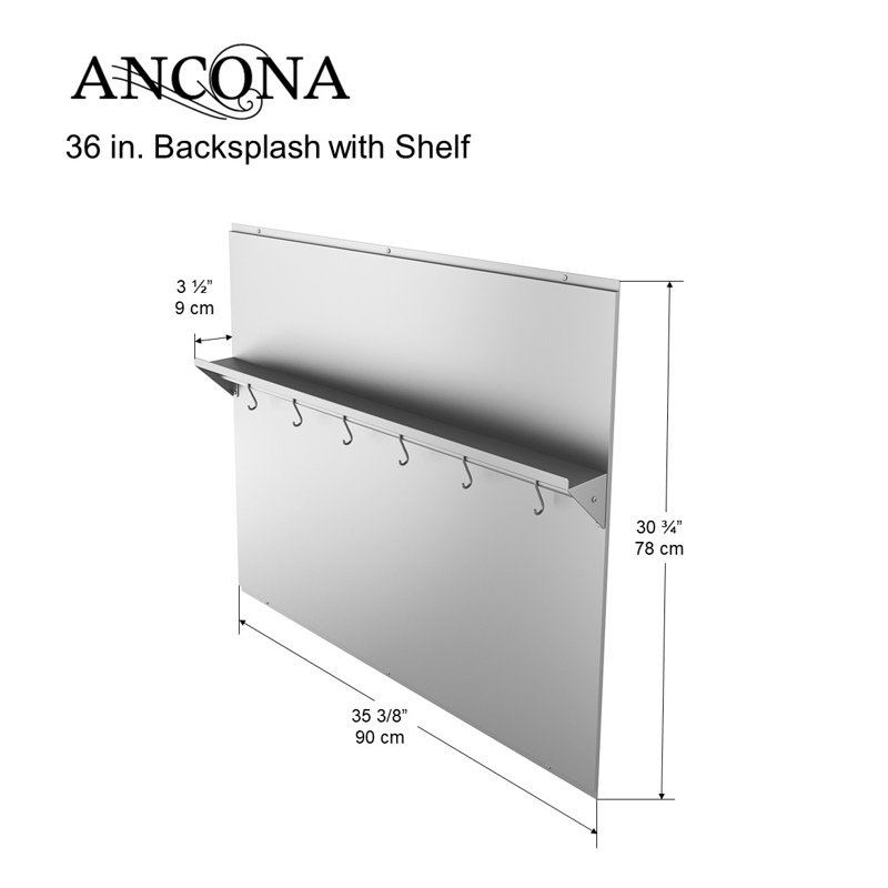 Ancona Backsplash Steel Rectangle Wall Mounted Pot Rack & Reviews | Wayfair
