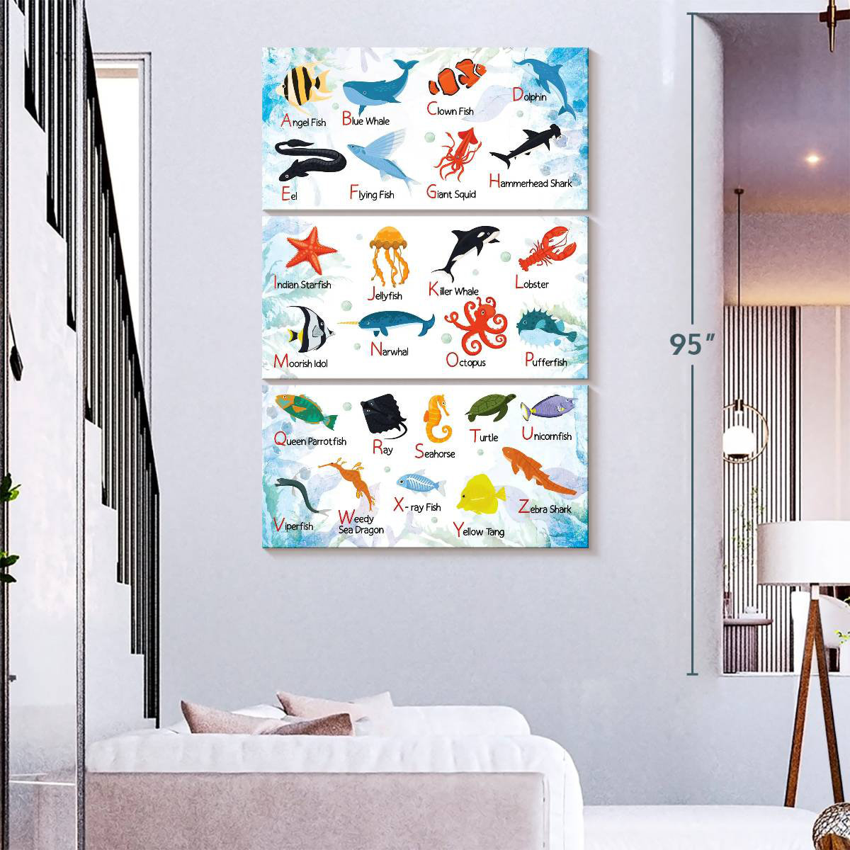 Zoomie Kids Ashelle Sea Life Alphabet Chart | Wayfair
