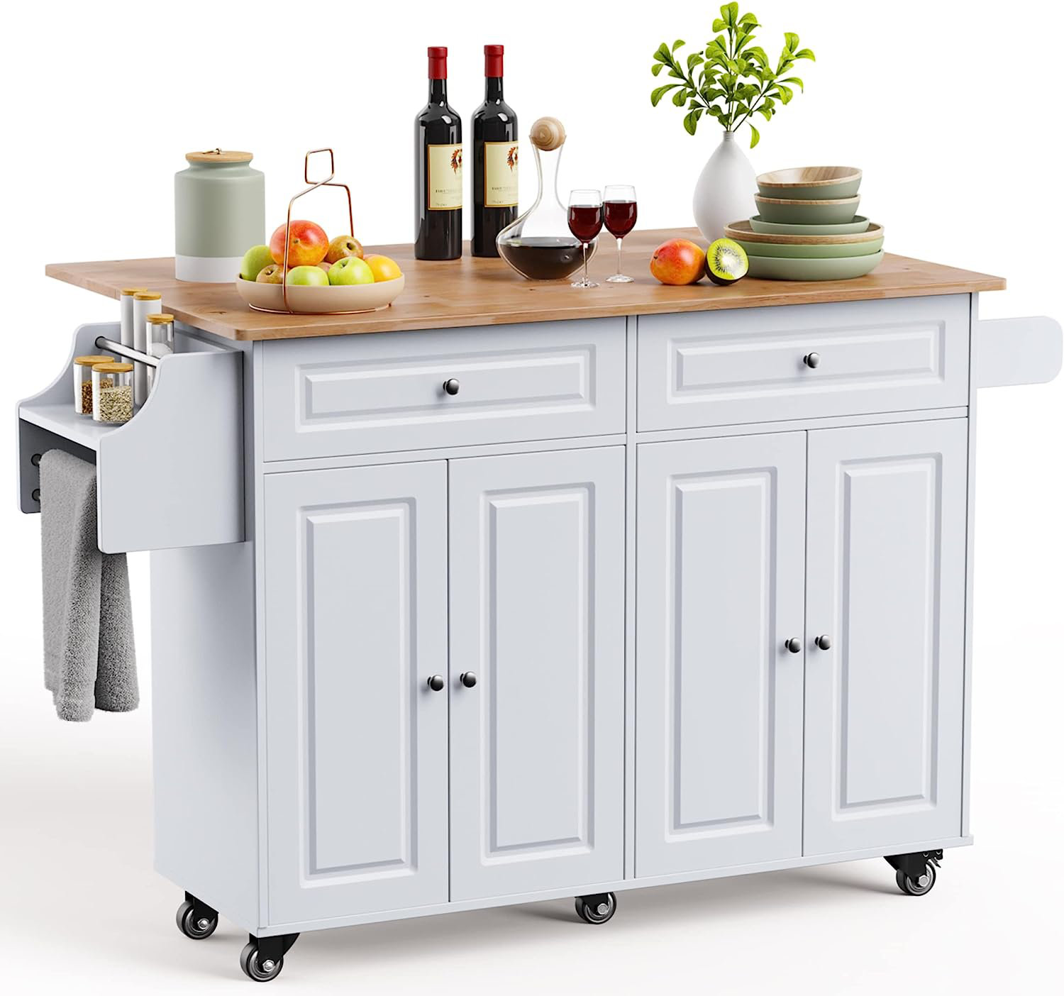 Red Barrel Studio Solid Wood Kitchen Island & Reviews | Wayfair