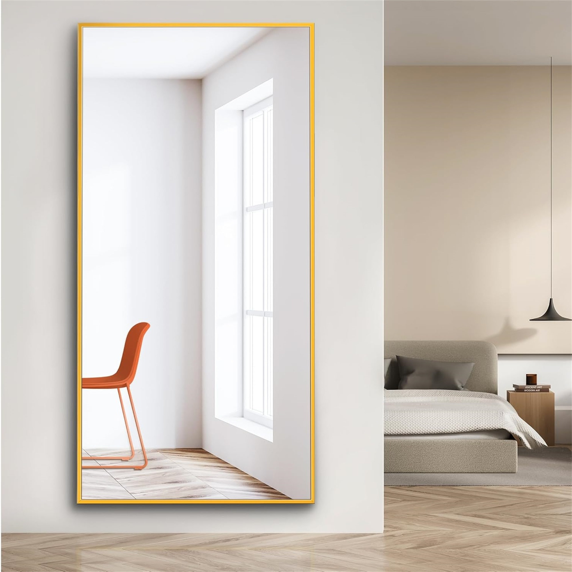 Mercer41 Full Length Mirror, Modern Design Standing Floor Mirror | Wayfair