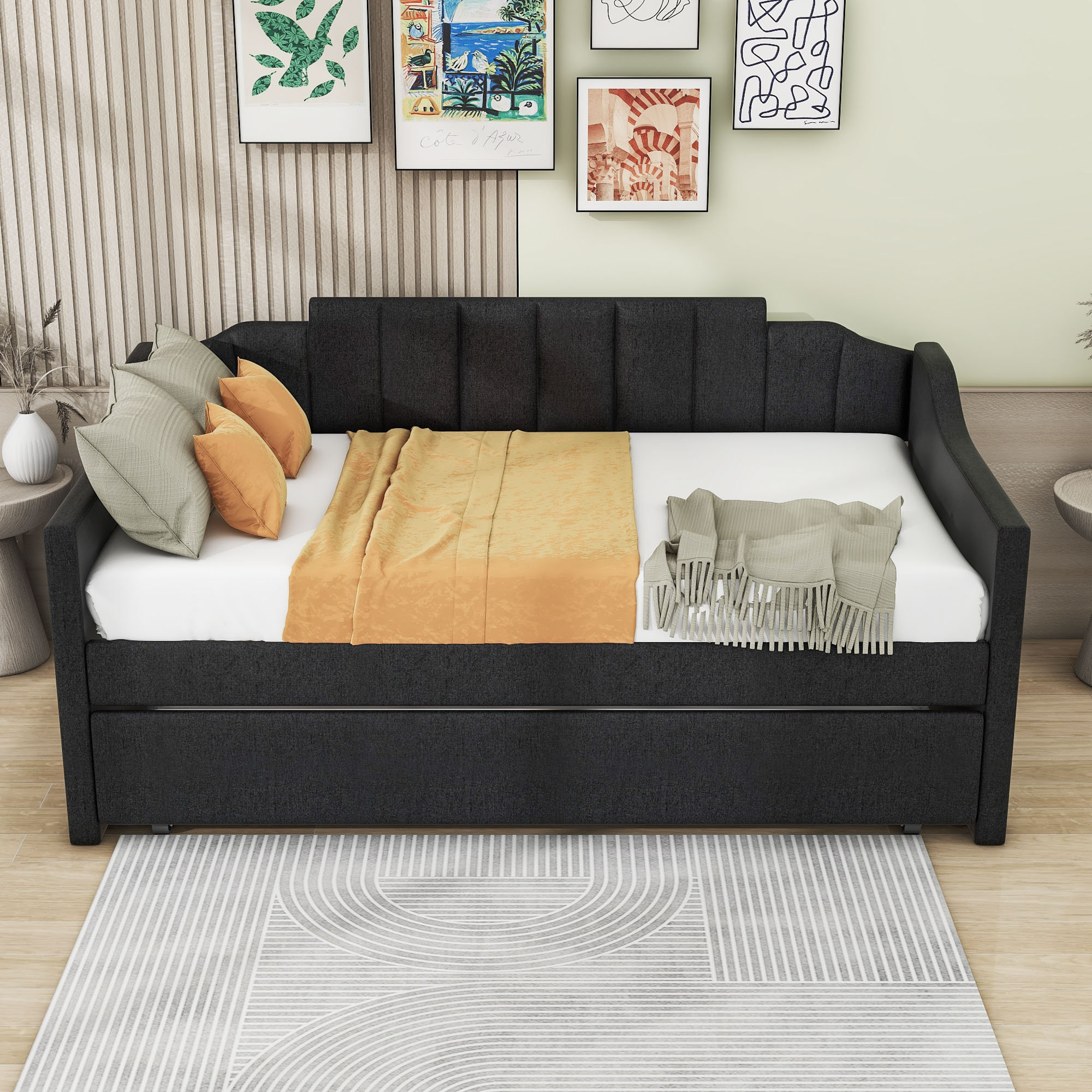 Red Barrel Studio® Dalesha Twin Size Upholstered Daybed With Twin Size ...