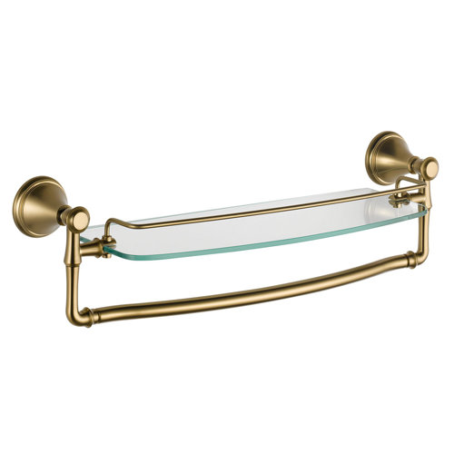 Delta Cassidy 18 in. Glass Shelf with Towel Bar & Reviews | Wayfair