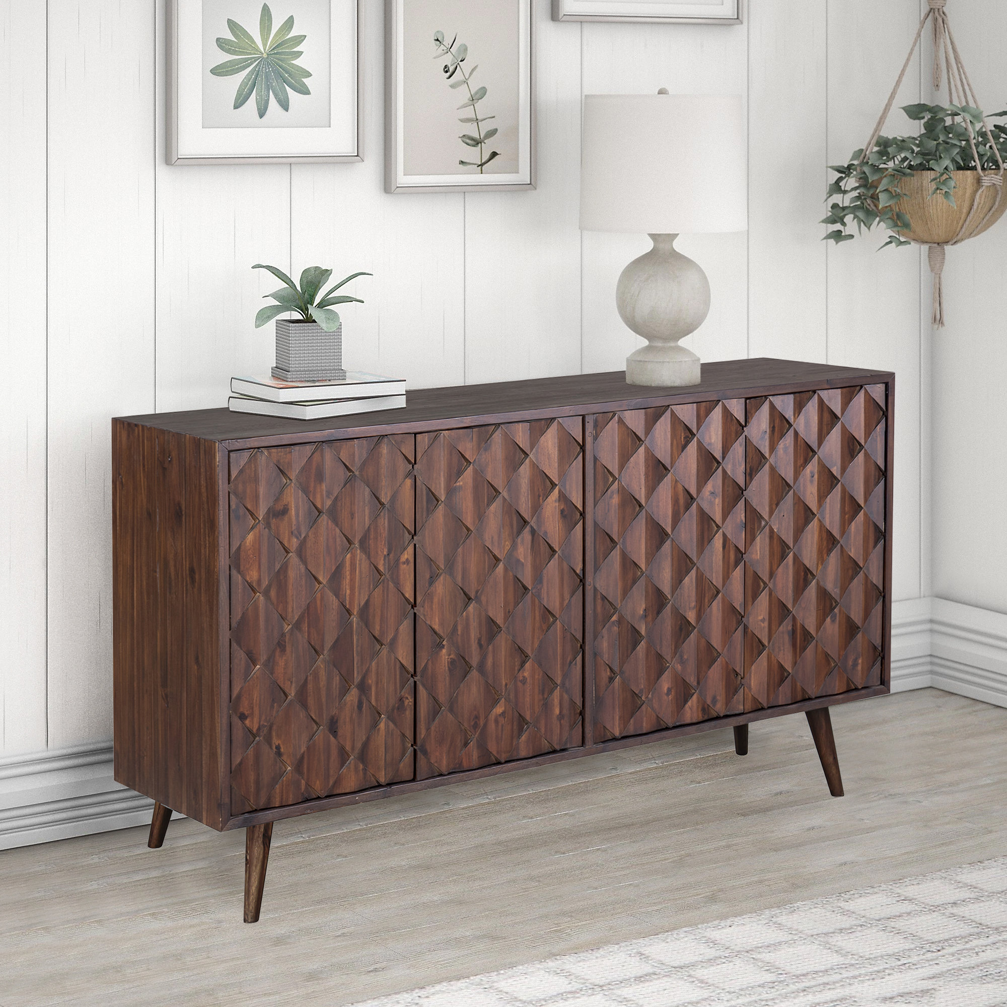 Corrigan Studio® Wilmes Bishop Four Door Wood Cabinet | Wayfair