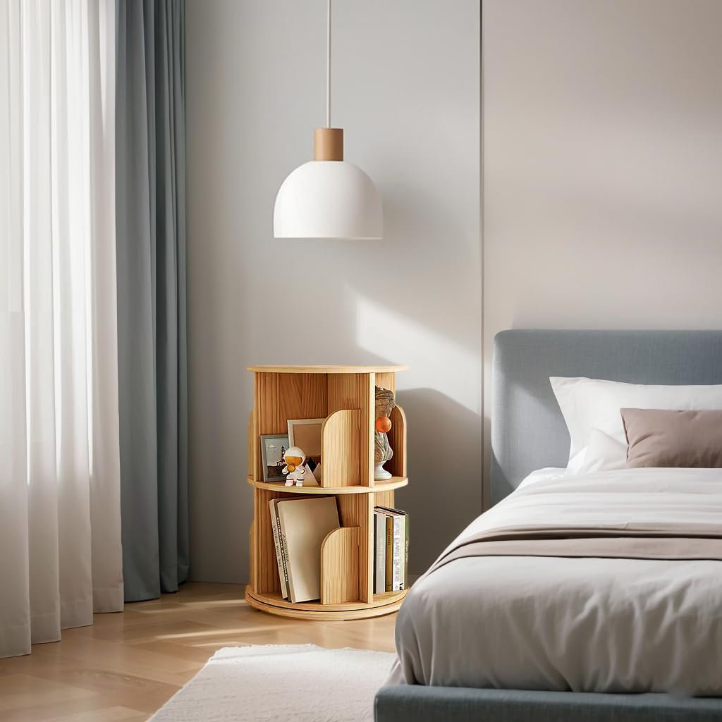 Corrigan Studio® Spinning Bookshelf Rotating Bookshelf Tower 360 ...