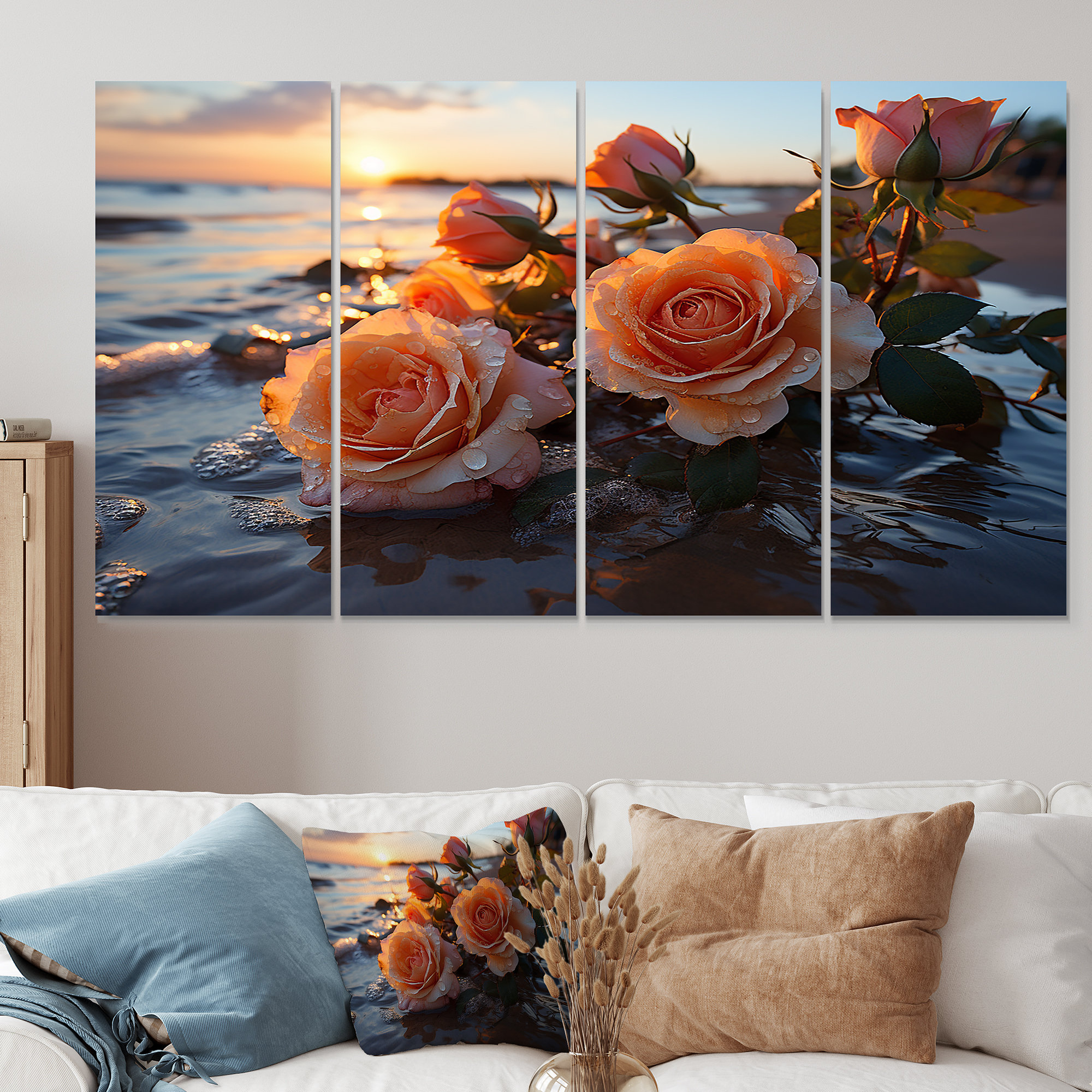 Beachcrest Home Rose Ocean Beach Magnificent Sunset II - Rose 4 Piece ...
