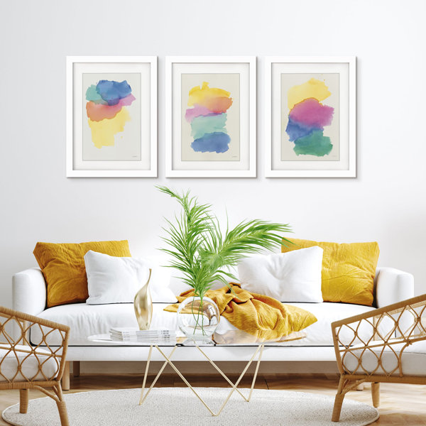 Americanflat Colorburst Ombre By Mike Schick - 3 Piece Gallery Framed ...
