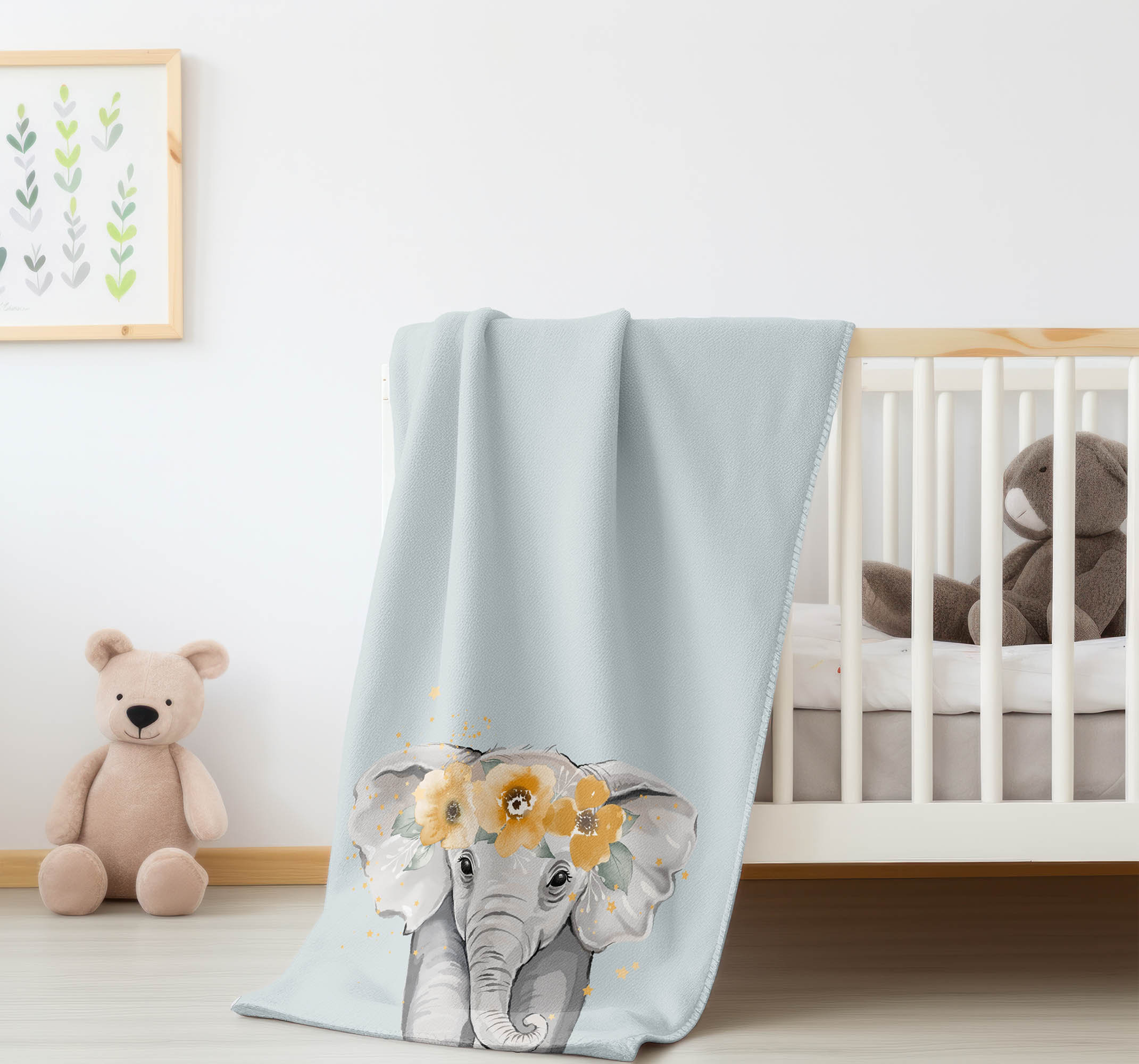 Christopher's Corner Elephant Velveteen Fleece Blanket | Wayfair
