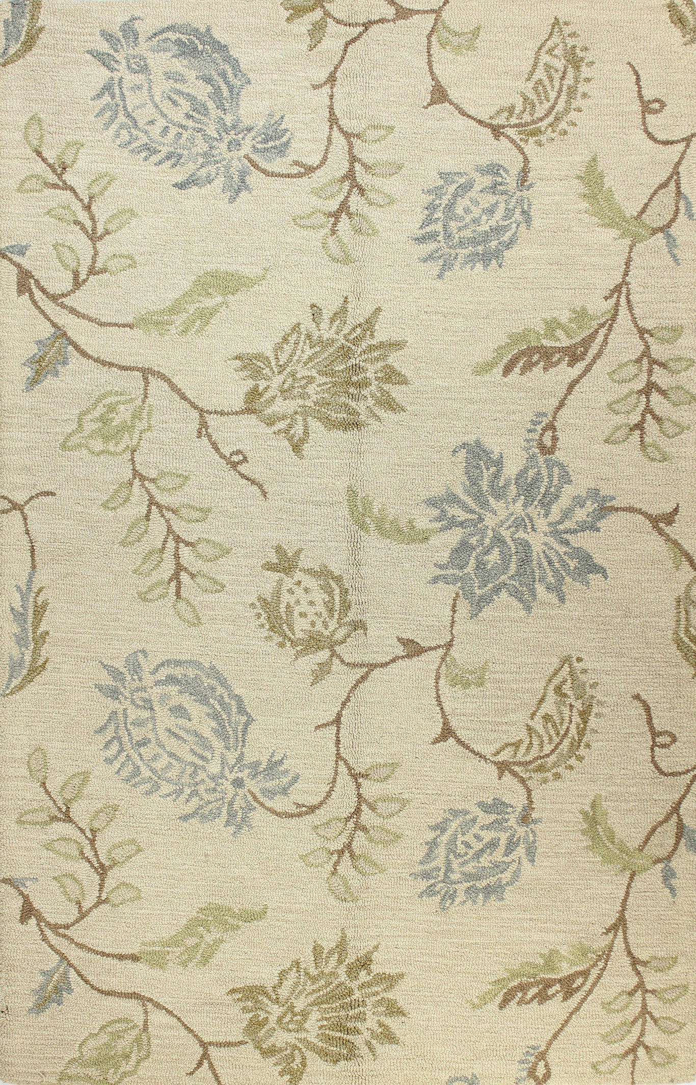 Darya Home Tanner Collection Transitional Floral Area Rug Ivory | Wayfair
