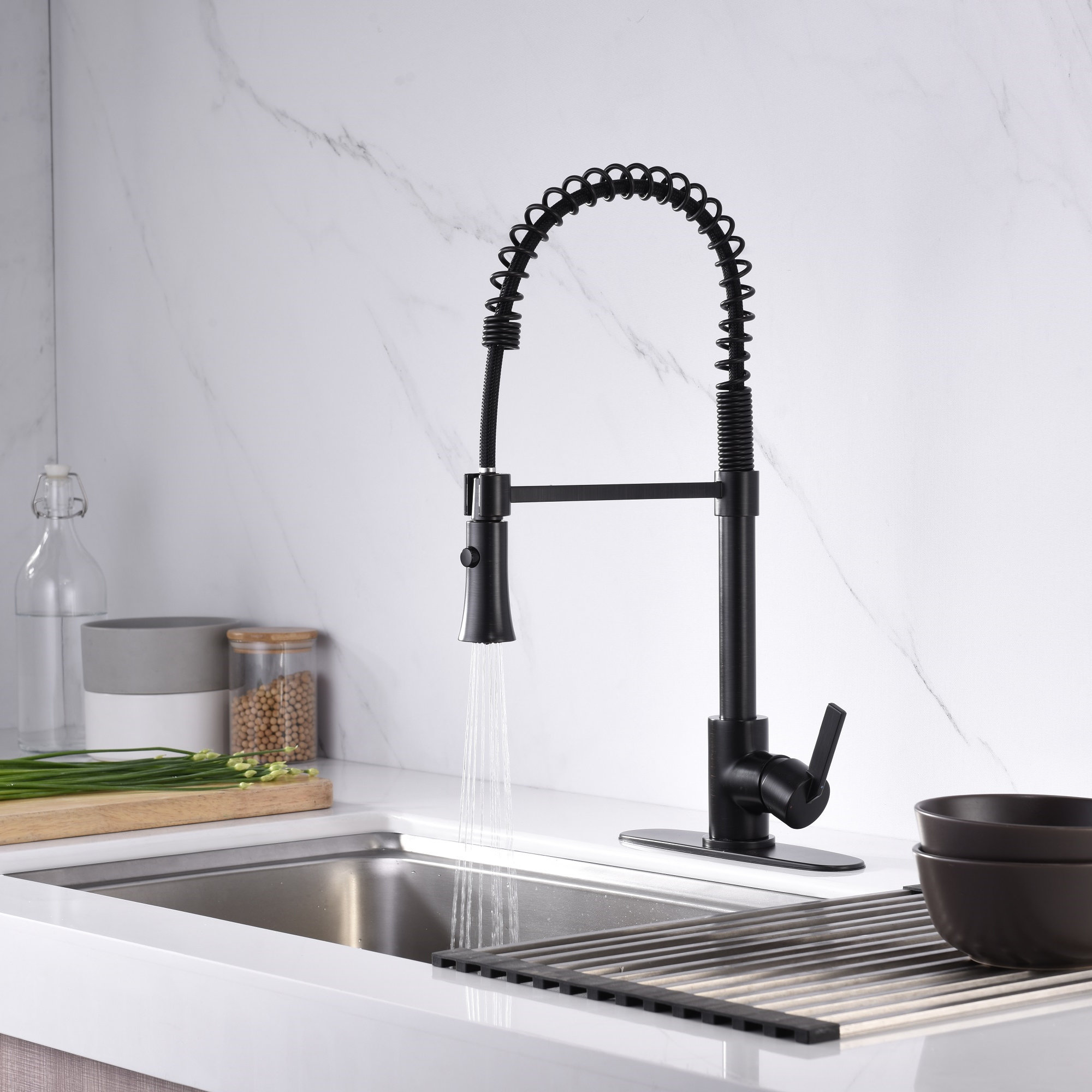 Ultra Faucets Prime Pull Down Single Handle Kitchen Faucet & Reviews ...
